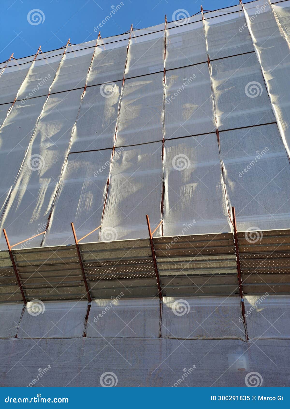 Covered Scaffolding by a Building Under Renovation Stock Image - Image ...