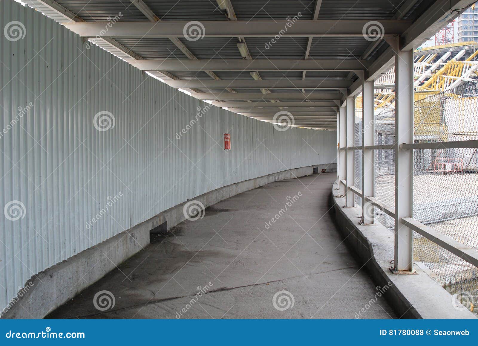 Covered Scaffolding Over Pedestrian Walkway Stock Photo - Image of ...
