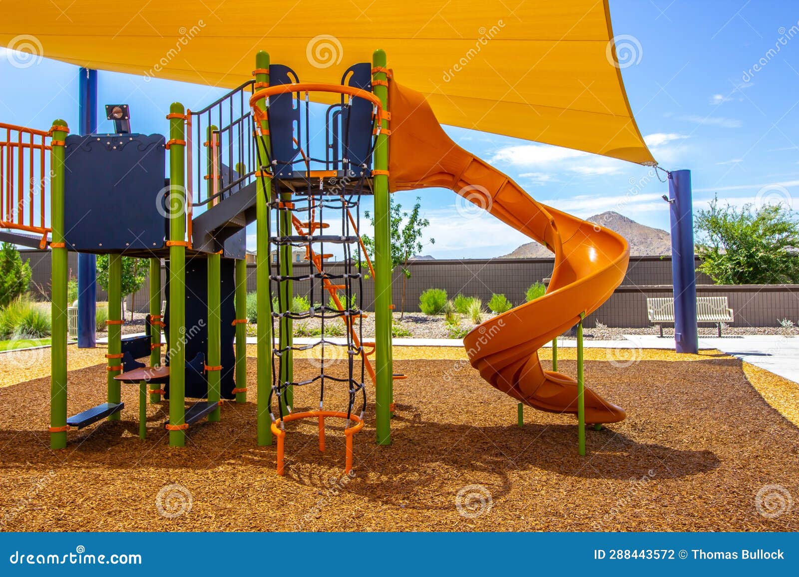 Covered Slide and Children S Playground Equipment Stock Photo - Image ...