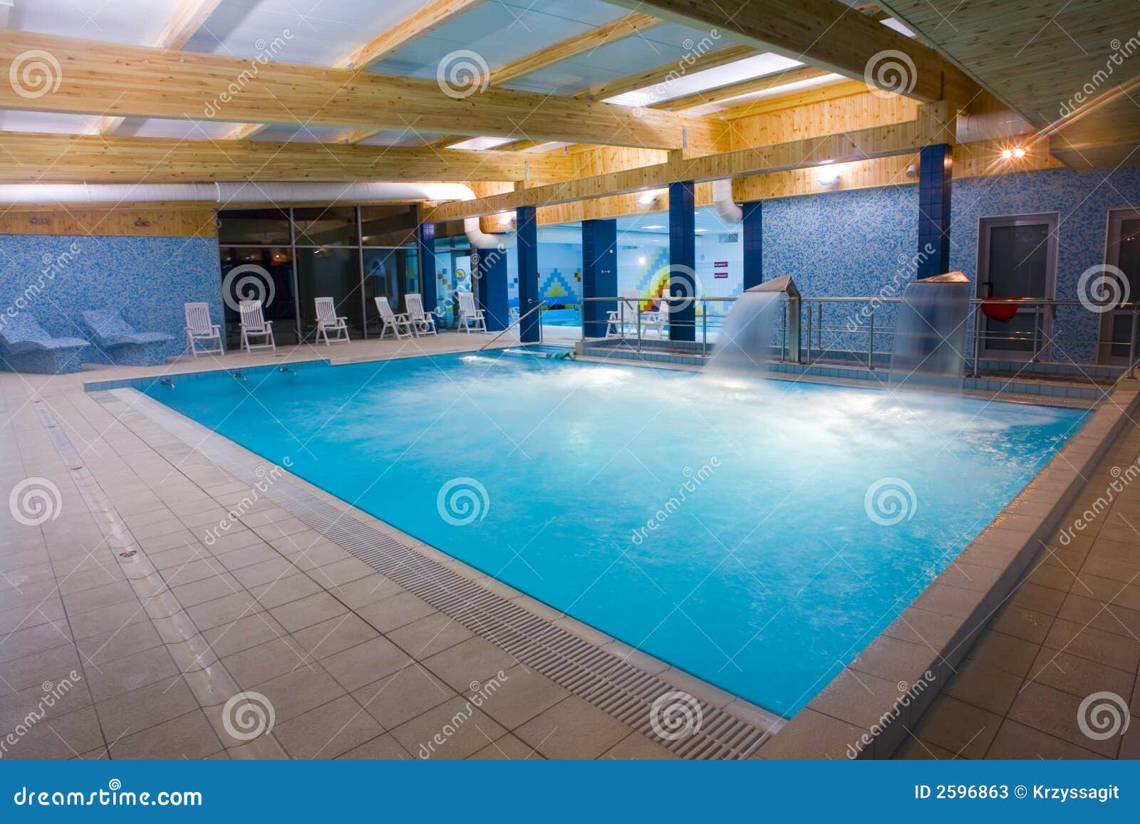 Covered swimming pool stock image. Image of water, lounge - 2596863