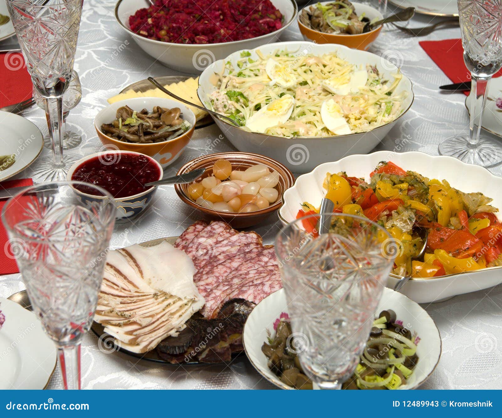 The covered table. stock image. Image of lunch, meal - 12489943