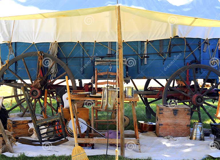 Covered wagon interior. stock photo. Image of interior - 87042084