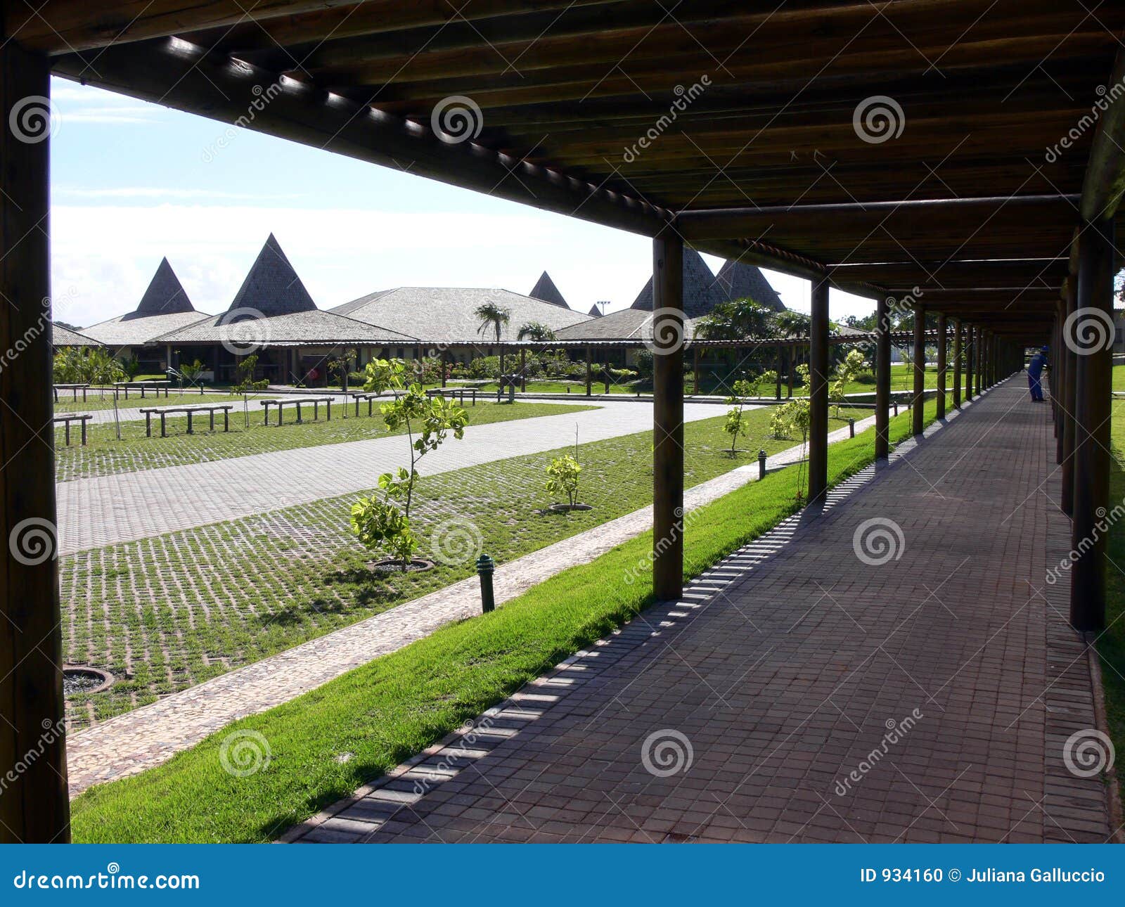 Covered walkway at hotel stock photo. Image of roofs, walk - 934160