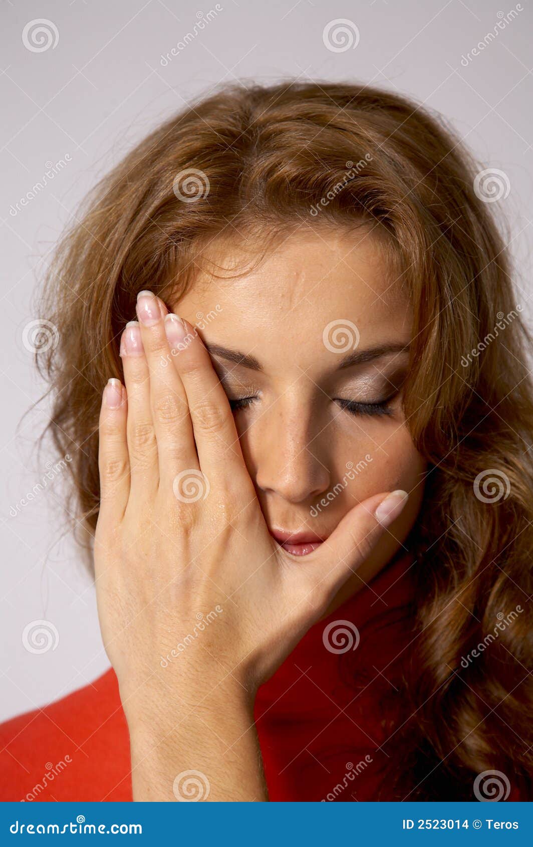 Covering stock photo. Image of upset, ashamed, closed - 2523014