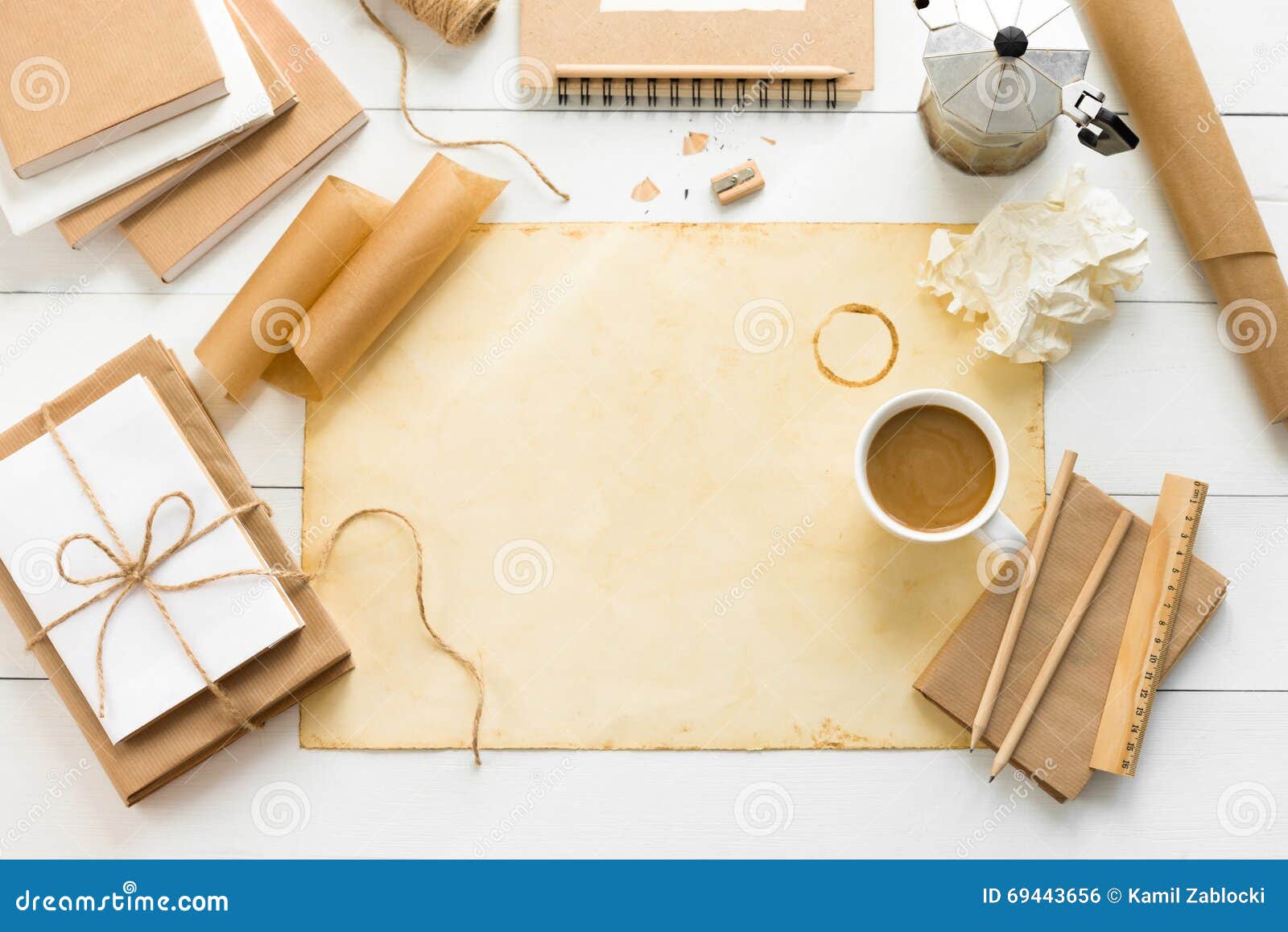 Covering Books with Brown Paper Stock Photo - Image of library, space ...