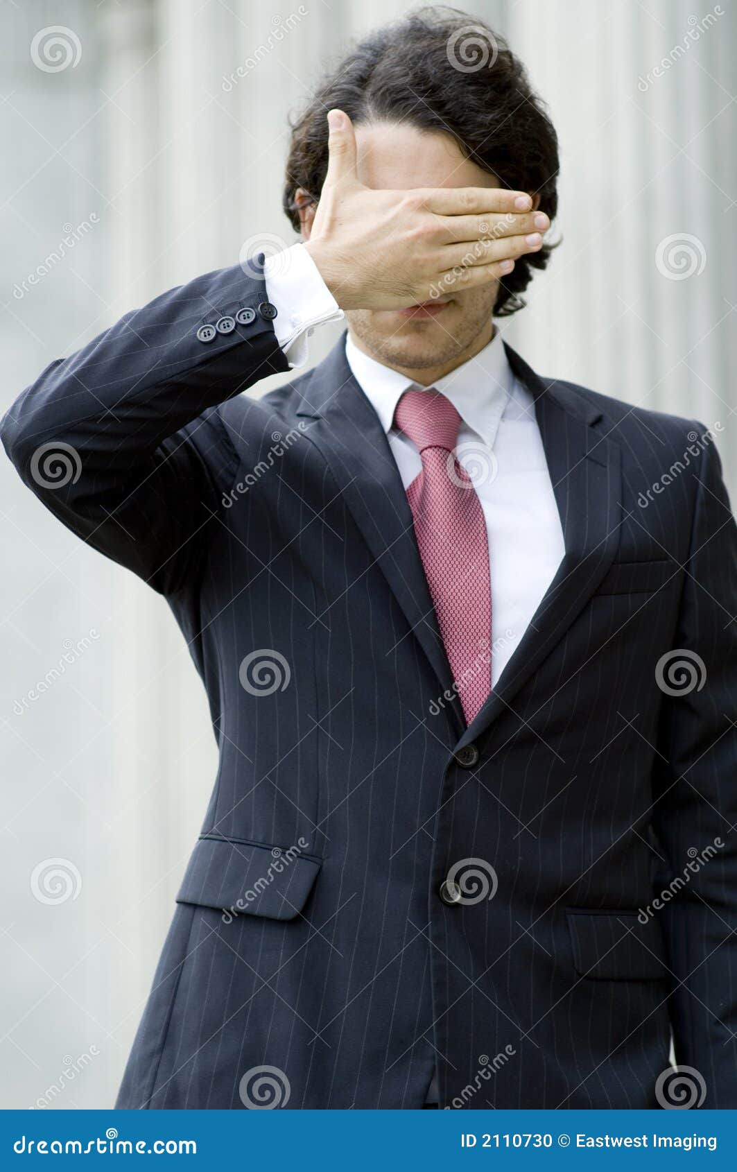 Covering Eyes stock photo. Image of arms, handsome, suit - 2110730