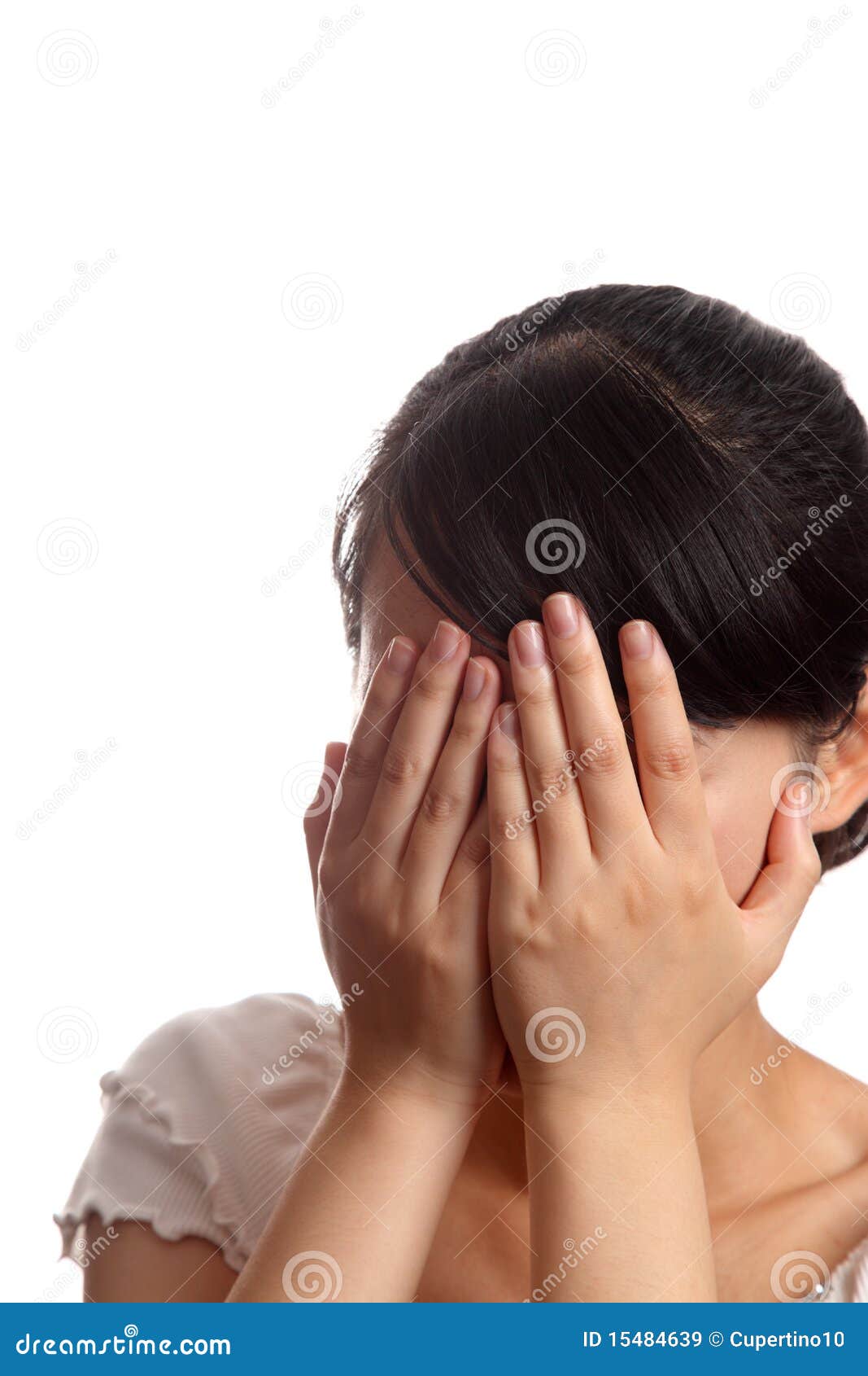 Covering face stock image. Image of face, person, twenty - 15484639