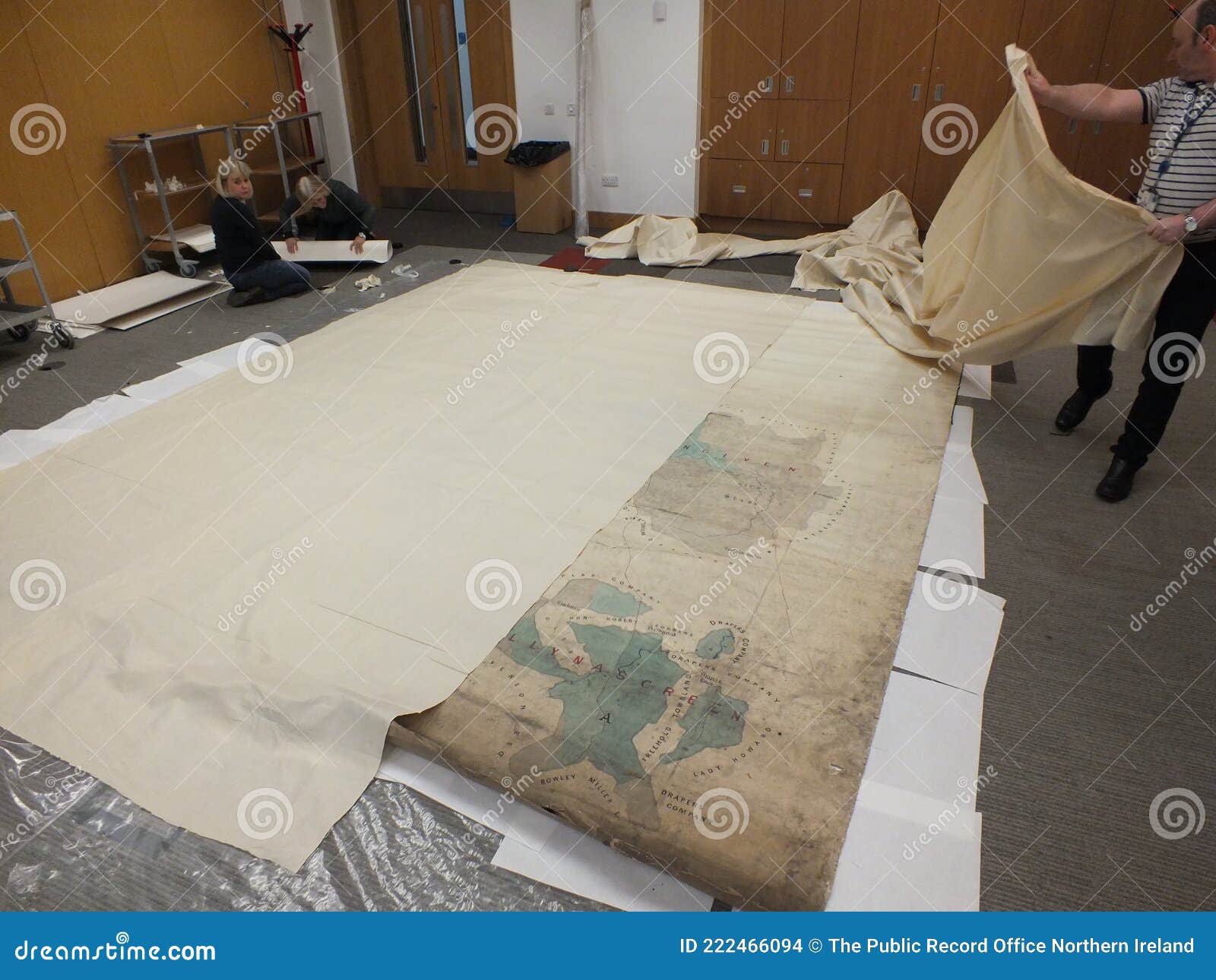 Covering The Map With Acid-free Linen Picture. Image: 222466094