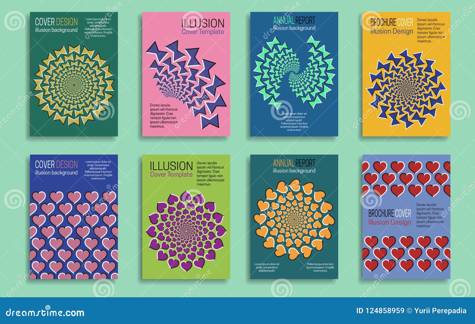 Covers Templates with Optical Illusion Design Elements. Booklet ...