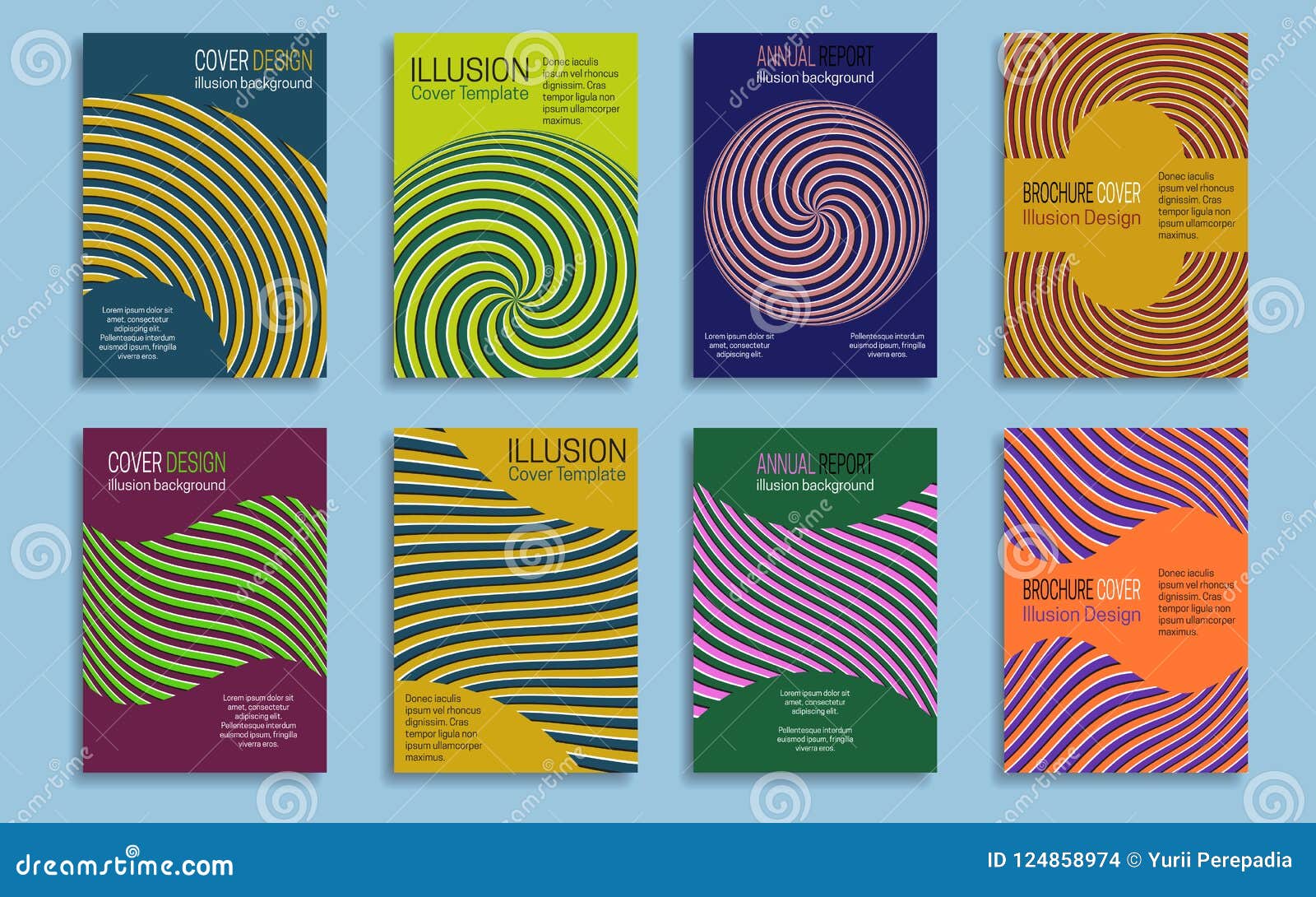 Covers Templates with Optical Illusion Design Elements. Booklet ...