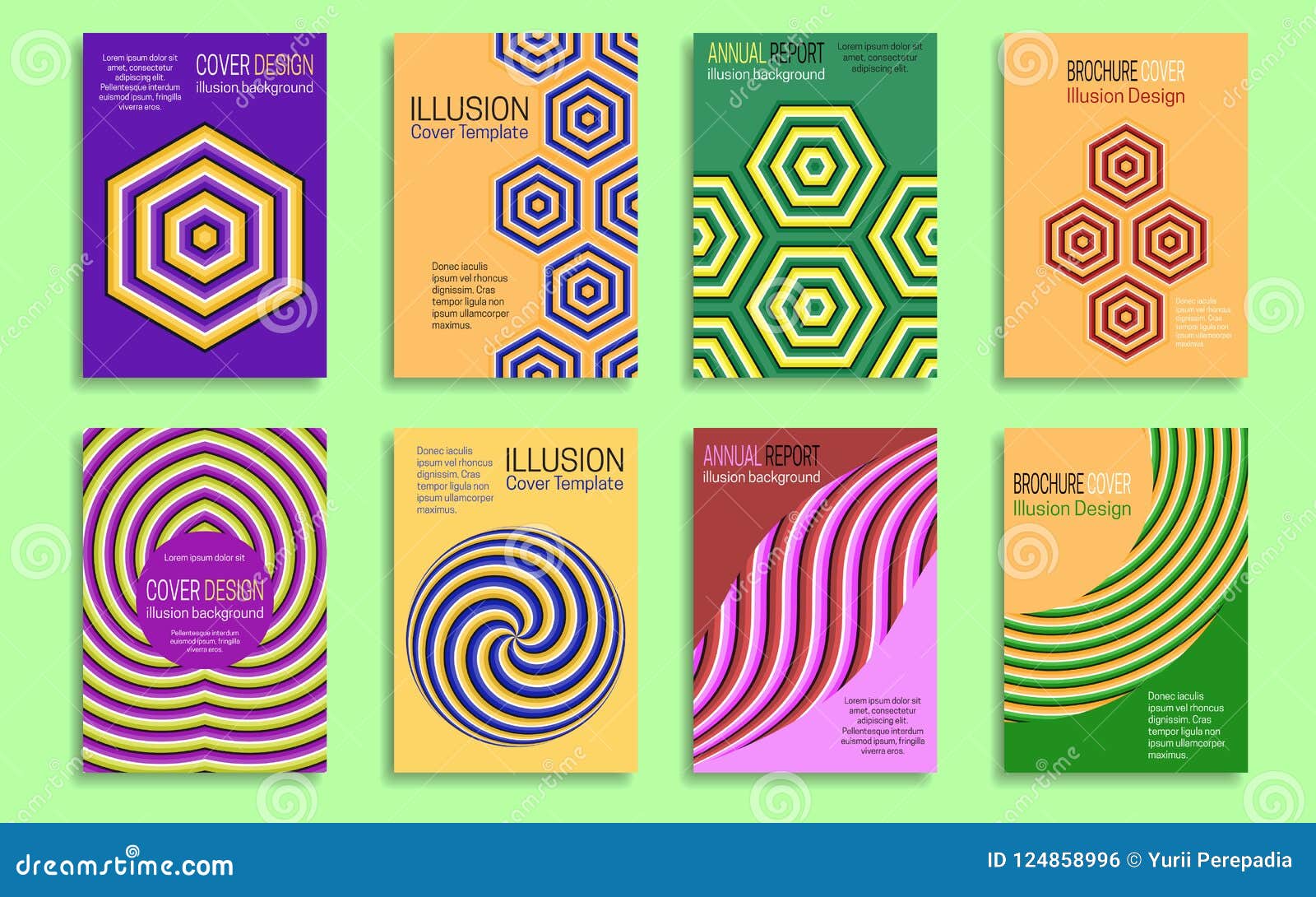Covers Templates with Optical Illusion Design Elements. Booklet ...