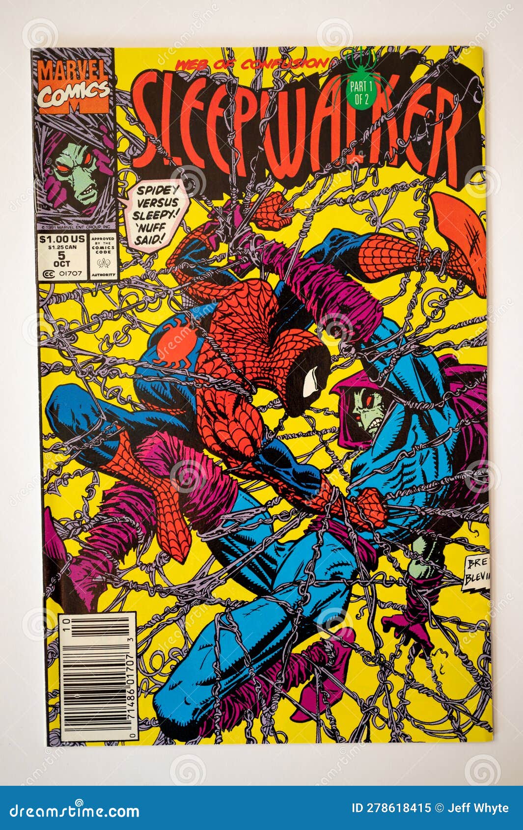 Vintage Marvel Comic Books Closeup View Of A Collection Of Vintage ...