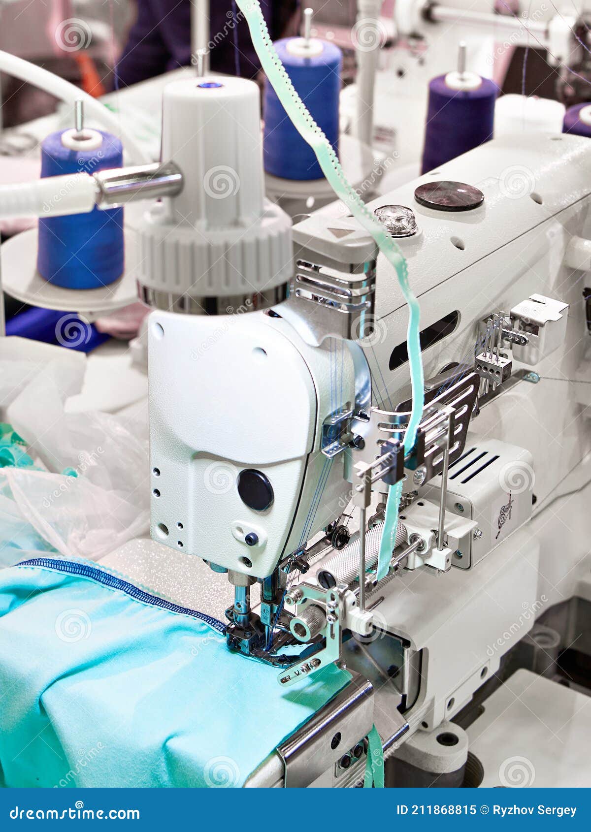 Coverstitch sewing machine stock image. Image of equipment - 211868815
