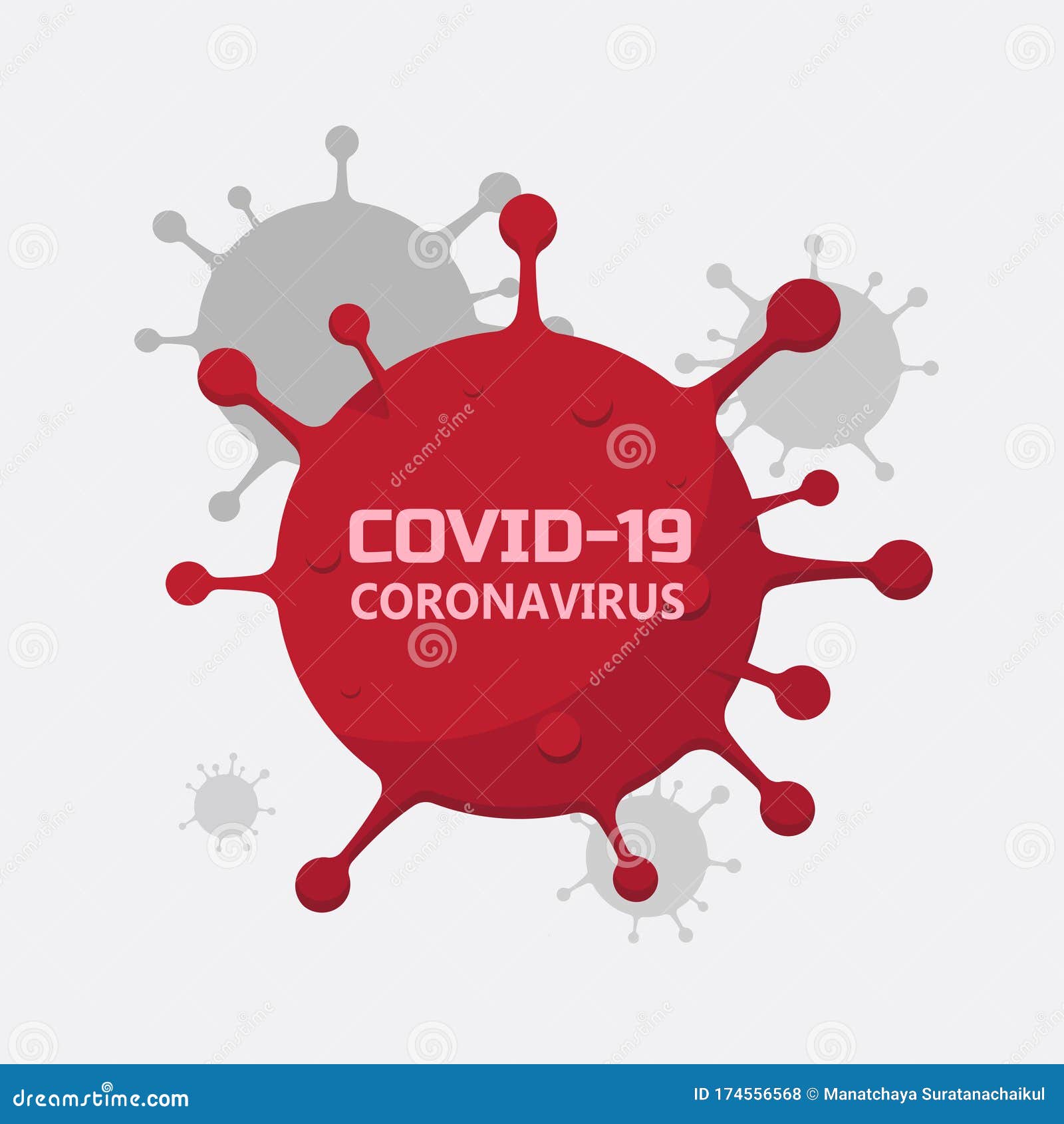 Coronavirus Icon,Inscription COVID-19 on White Background. Stock Vector ...