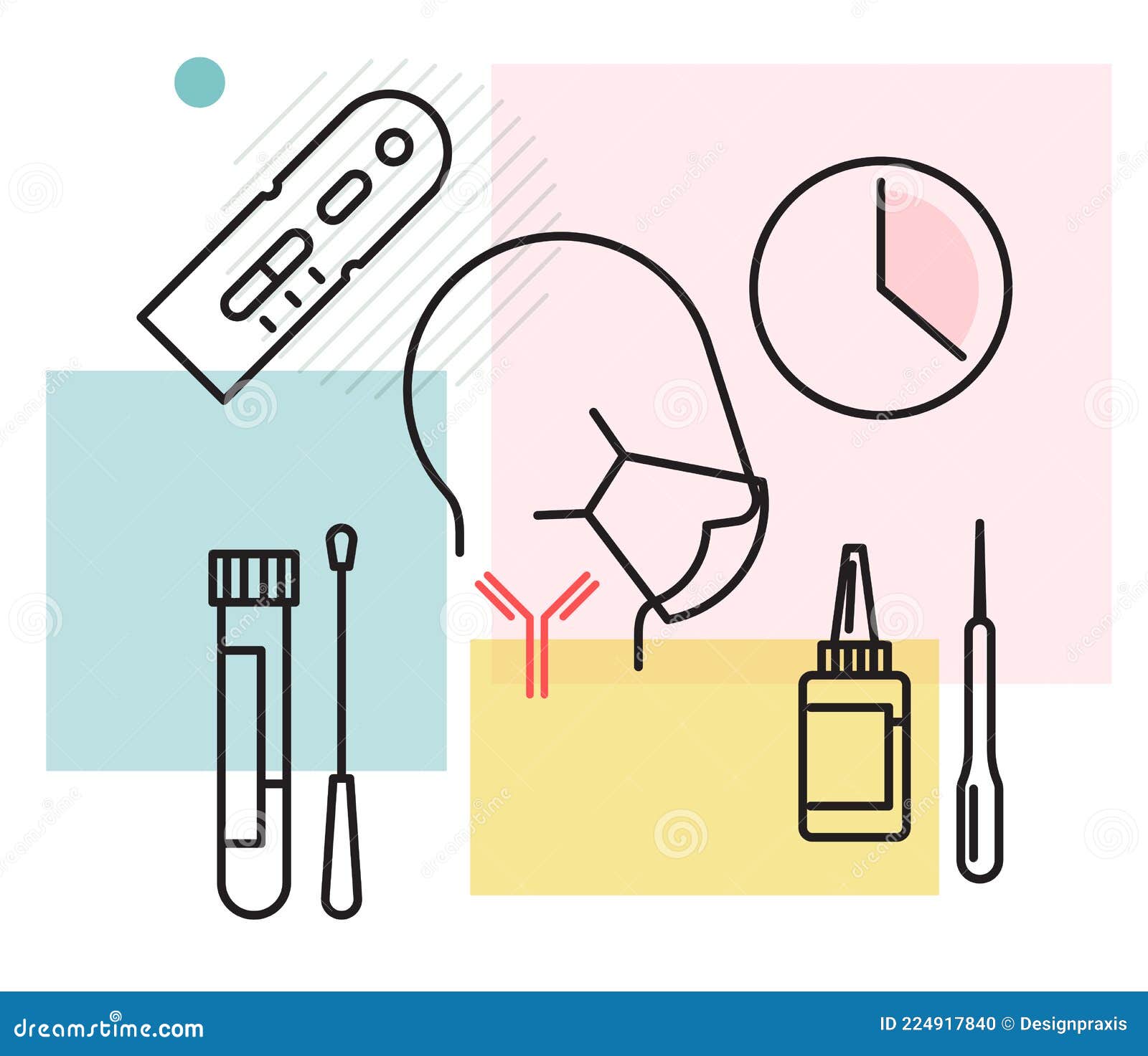 COVID-19 - Antigen Testing Kits - Illustration Stock Vector ...
