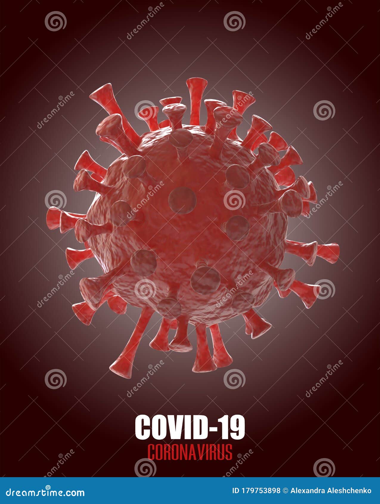 COVID-19 Banner with Realistic Model of the Virus Stock Illustration ...