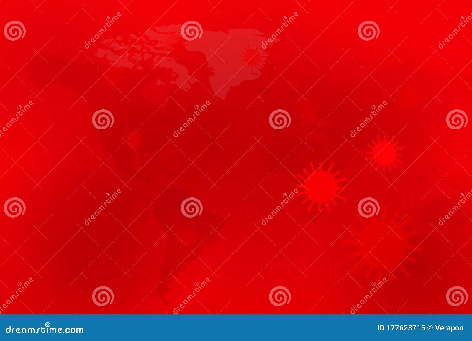 Covid-19 Concept with World Map Watermark Red Background. Stock ...