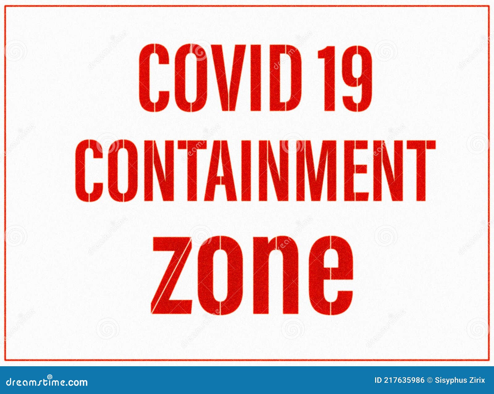COVID 19 Containment Zone Typography, Illustration Image Stock ...