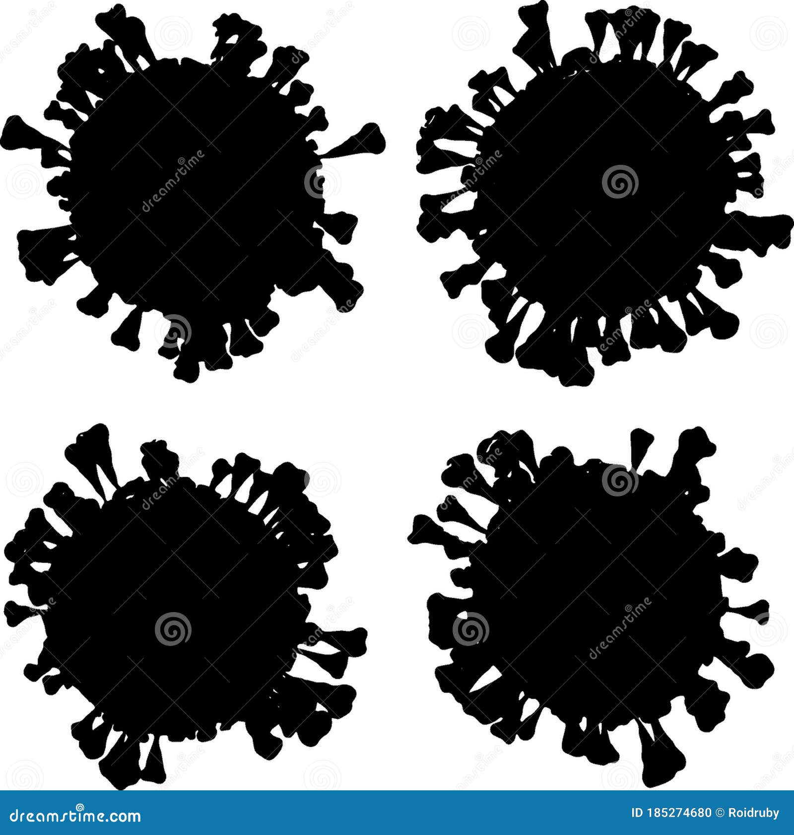 COVID - 19 COrona VIrus Silhouette Vector Logo Stock Vector ...