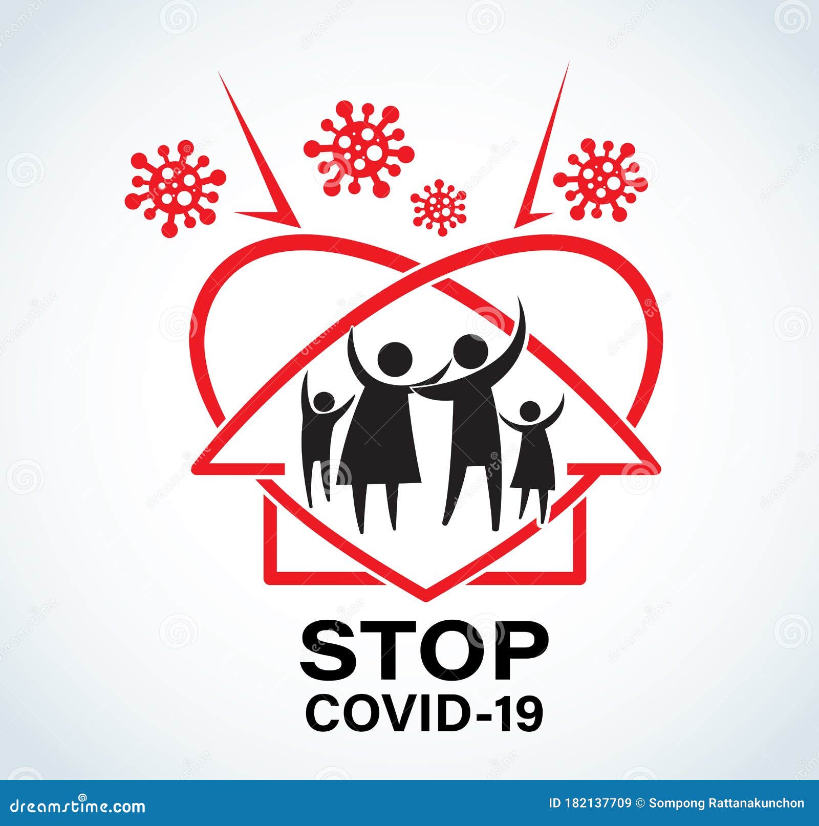 Covid-19 Coronavirus Concept Typography Design Logo. Stop Covid-19 ...