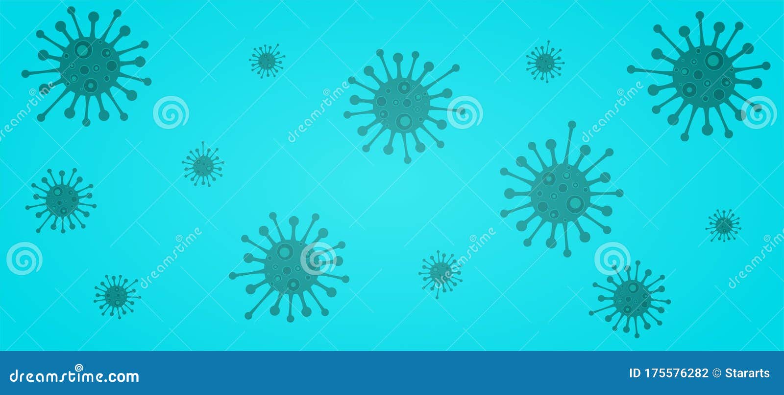 Covid-19 Coronavirus Floating Viruses on Blue Background Stock Vector ...