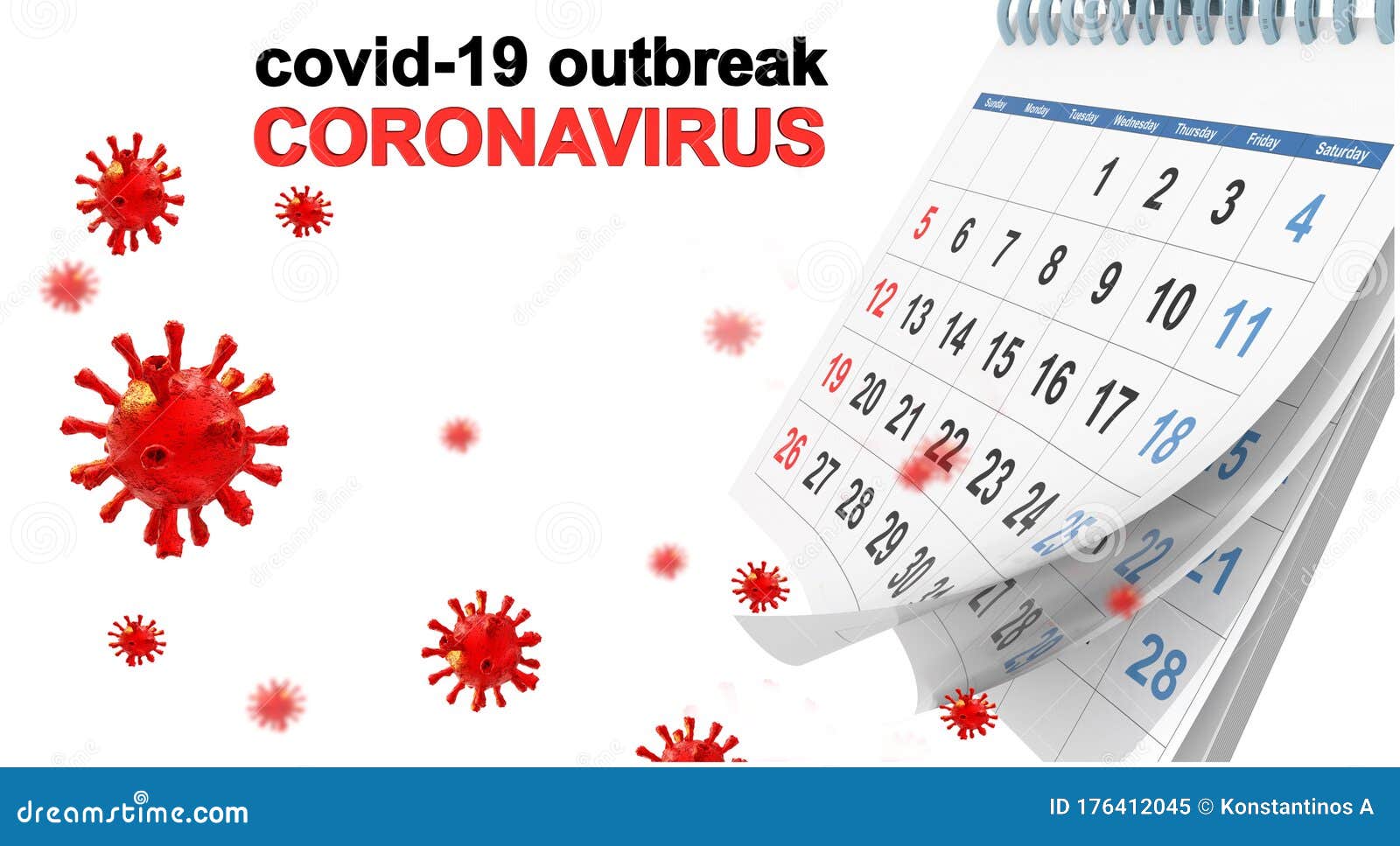 Covid-19 Coronavirus Outbreak Calenadar Words Text Virus Days for ...