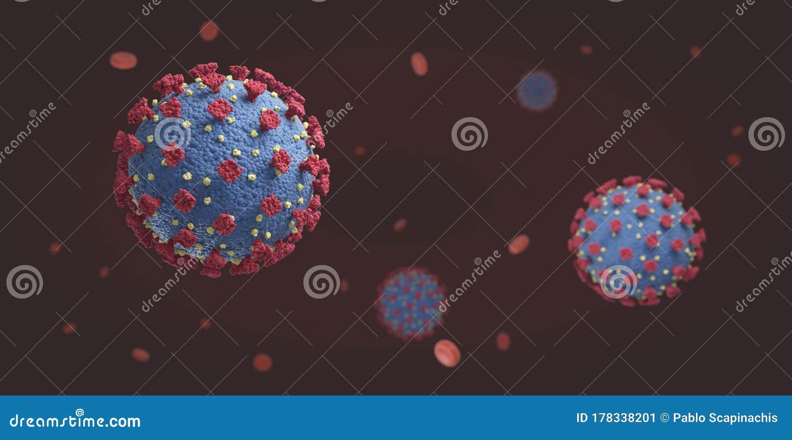 COVID-19 Coronavirus Seen Under the Microscope in a Blood Sample Stock ...