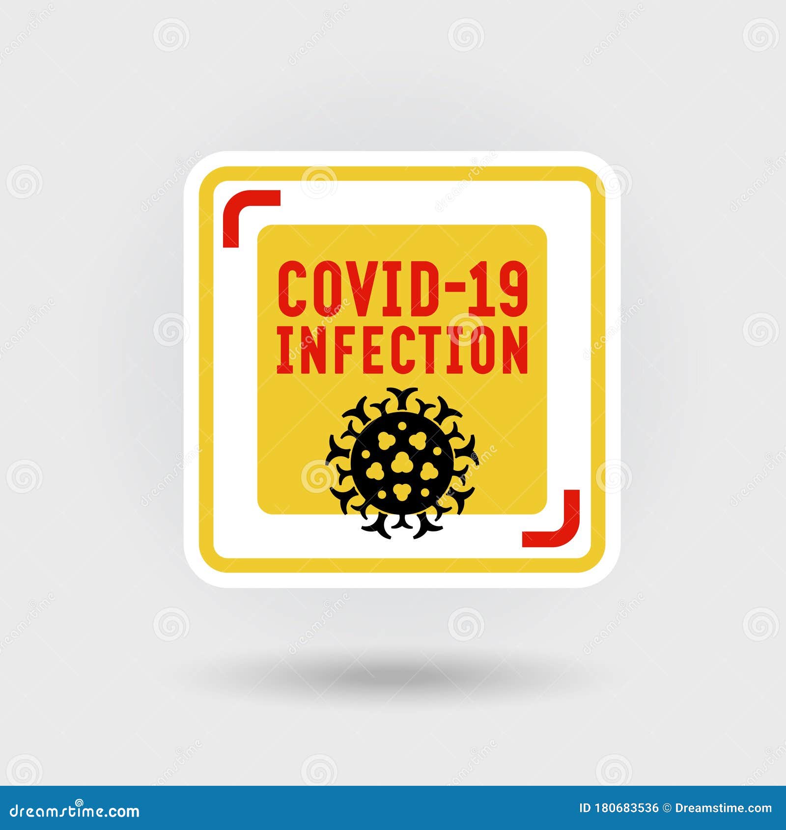 COVID-19 Coronavirus Warning Sign. Includes a Virus Icon Stock Vector ...