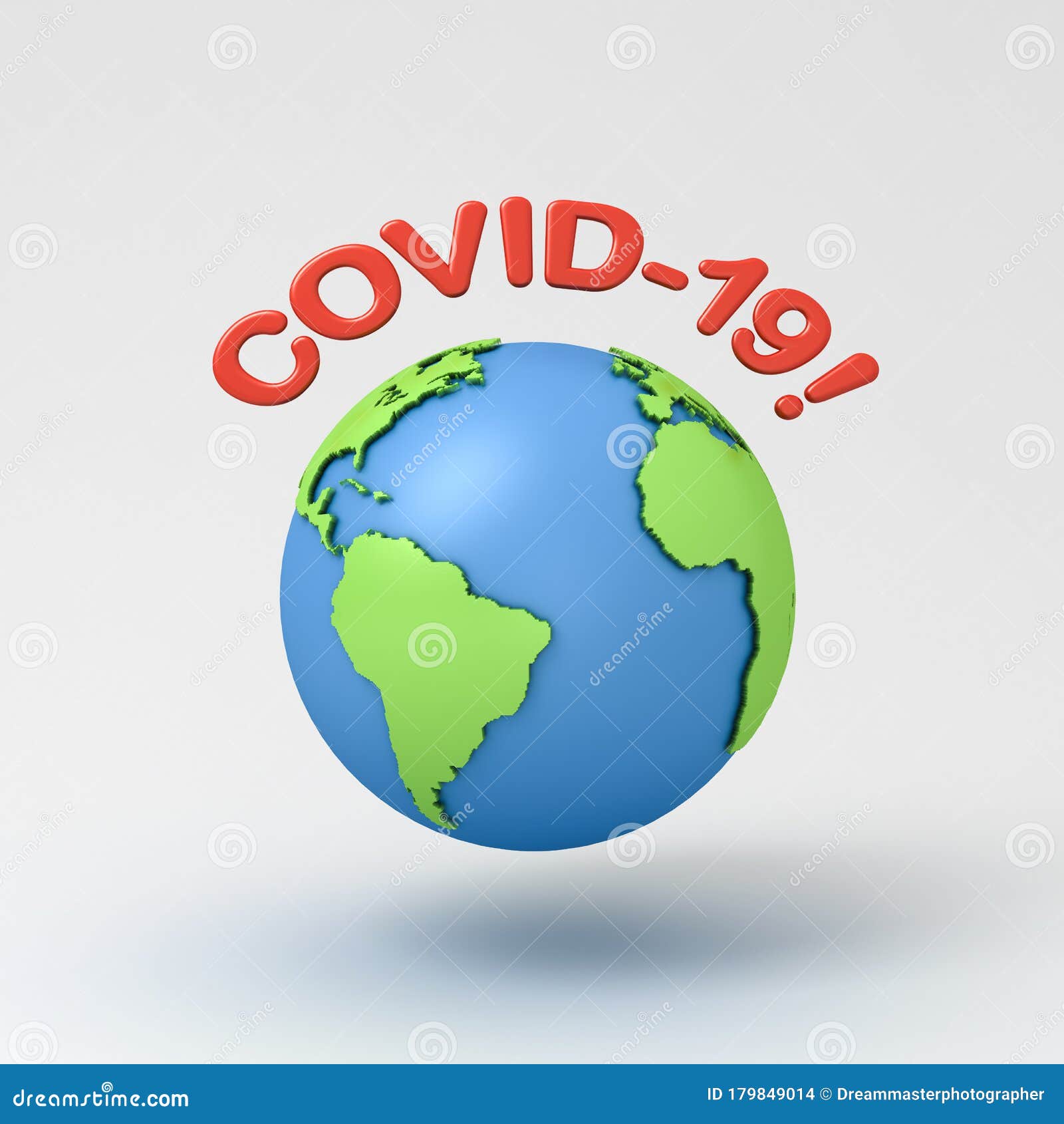 Covid-19 or Coronavirus Warning Text with Globe Isolated on Grey ...