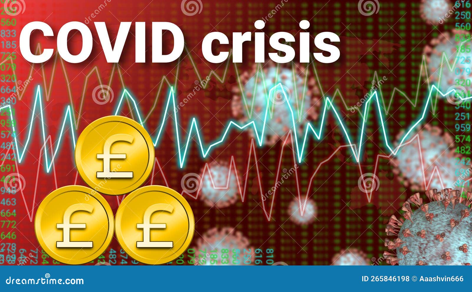 Covid Crisis Illustration with Number and Graph Line Stock Illustration ...