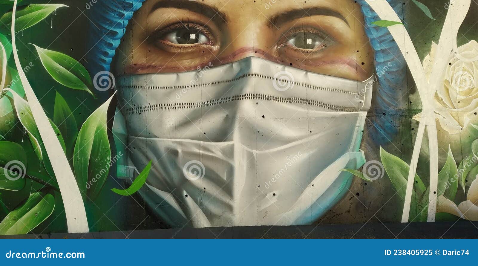 Covid Doctors Nurses Graffiti Wall Mural Virus Safe Editorial Image ...