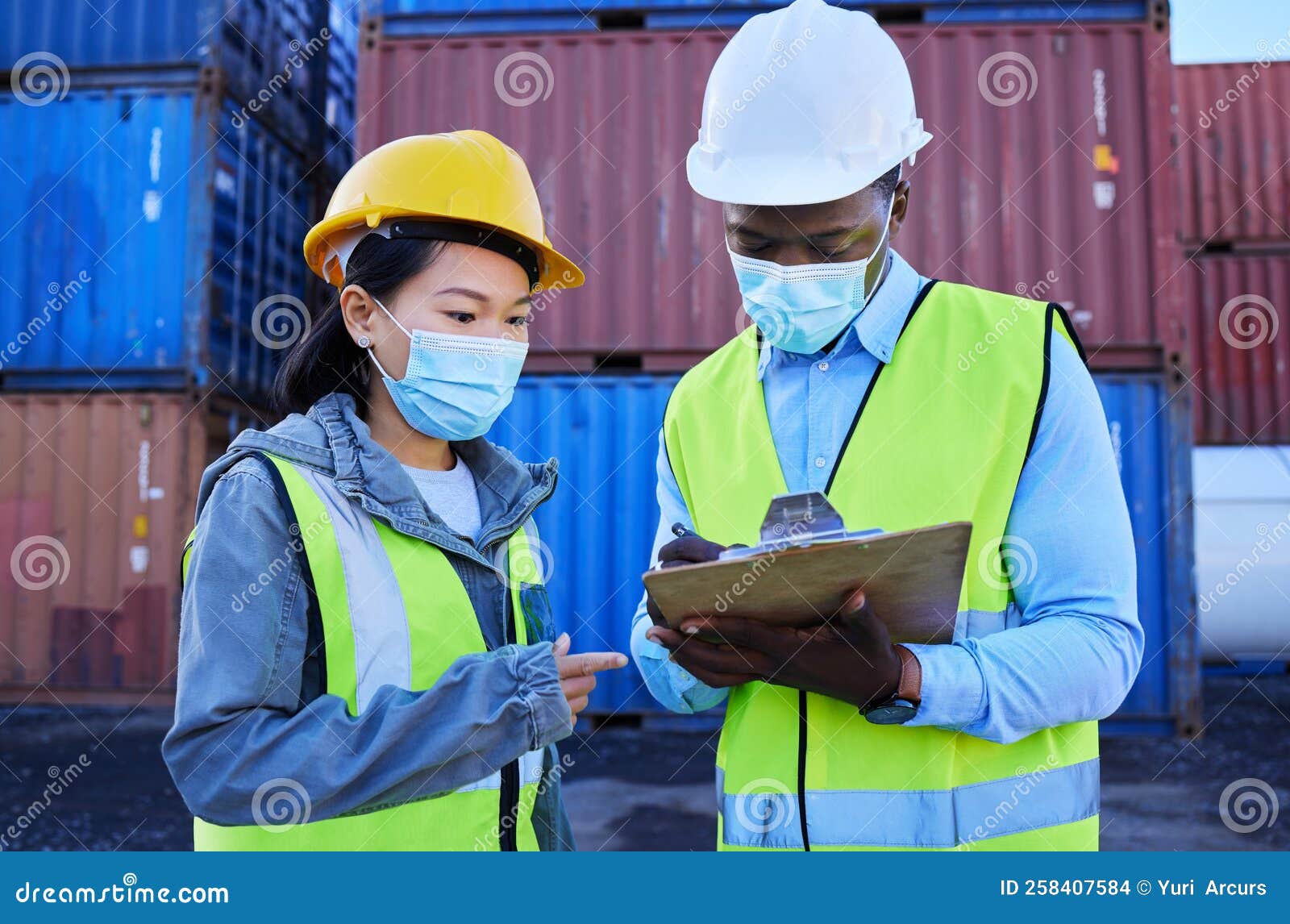 Covid, Documents and Supply Chain Logistics with a Team Working in ...