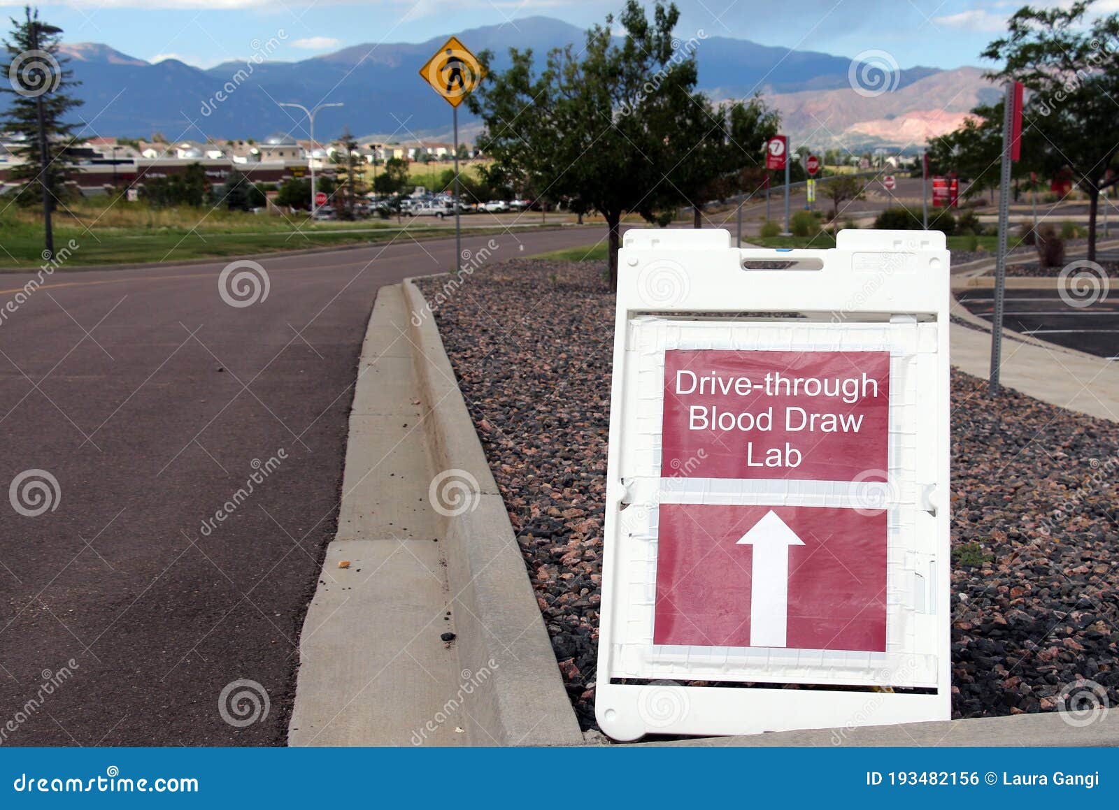 Covid-19 Drive through Blood Draw Testing Lab Sign with Arrow and ...