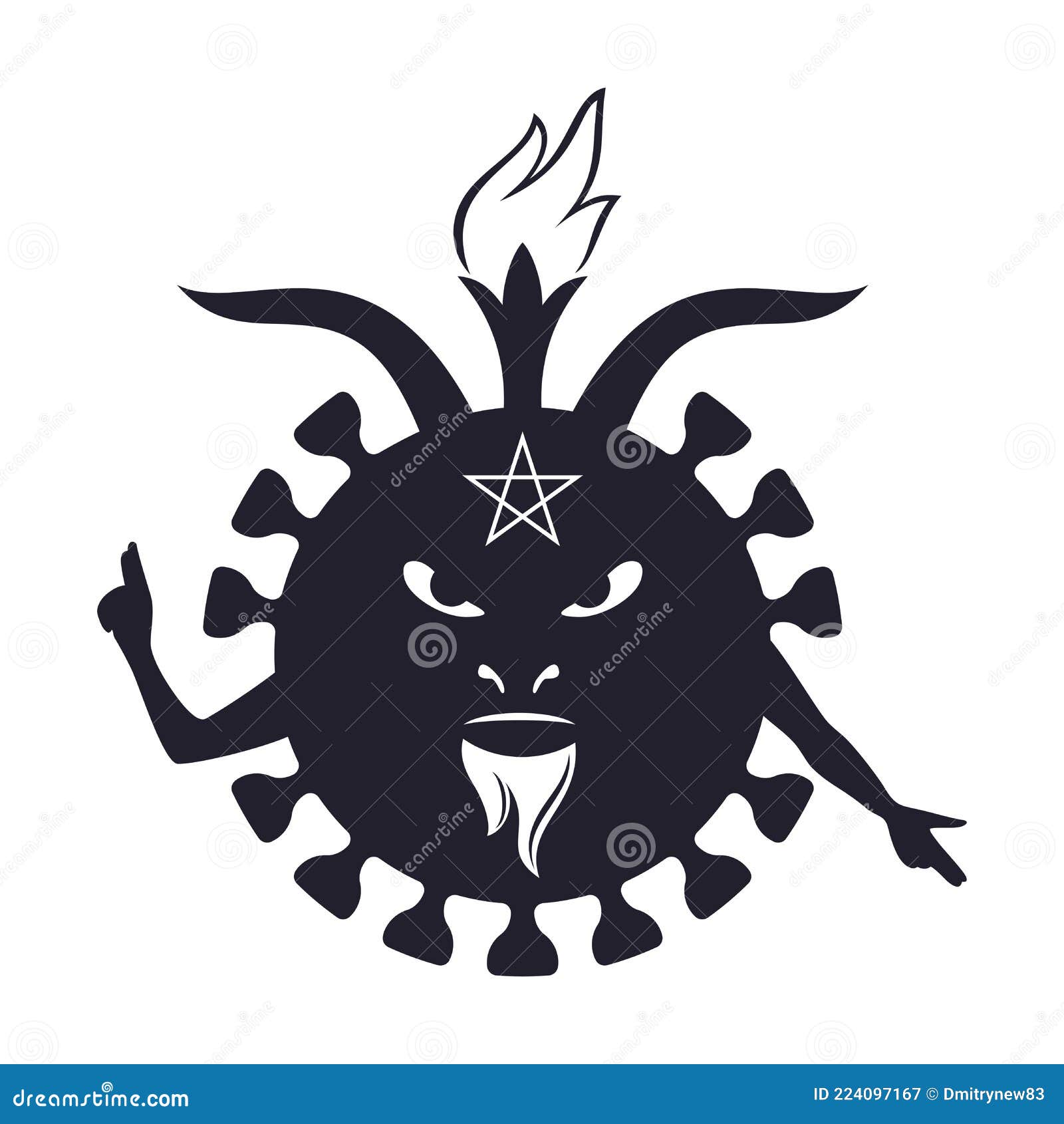 COVID-19 Icon - Virus As Ancient Evil Demon Stock Vector - Illustration ...