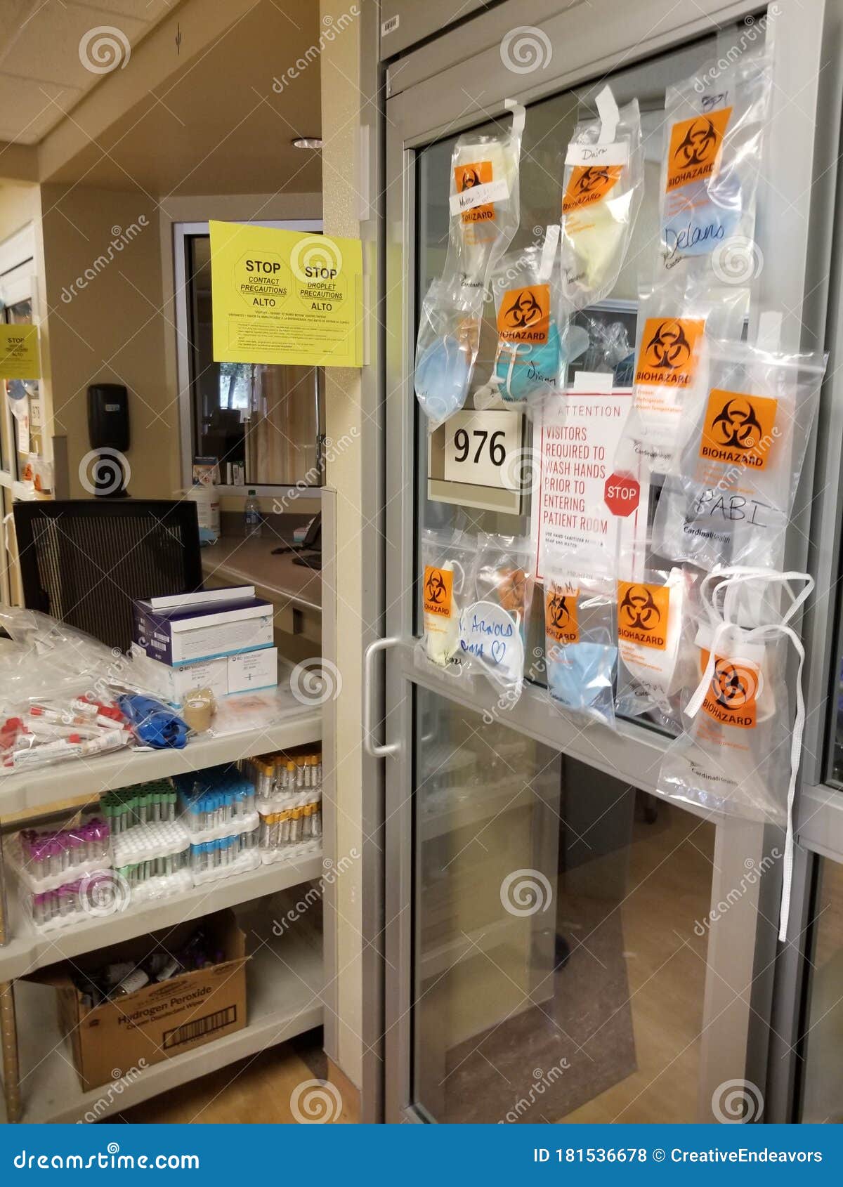 COVID-19 Isolation Unit with N-95 Masks Inside Bags Editorial Stock ...