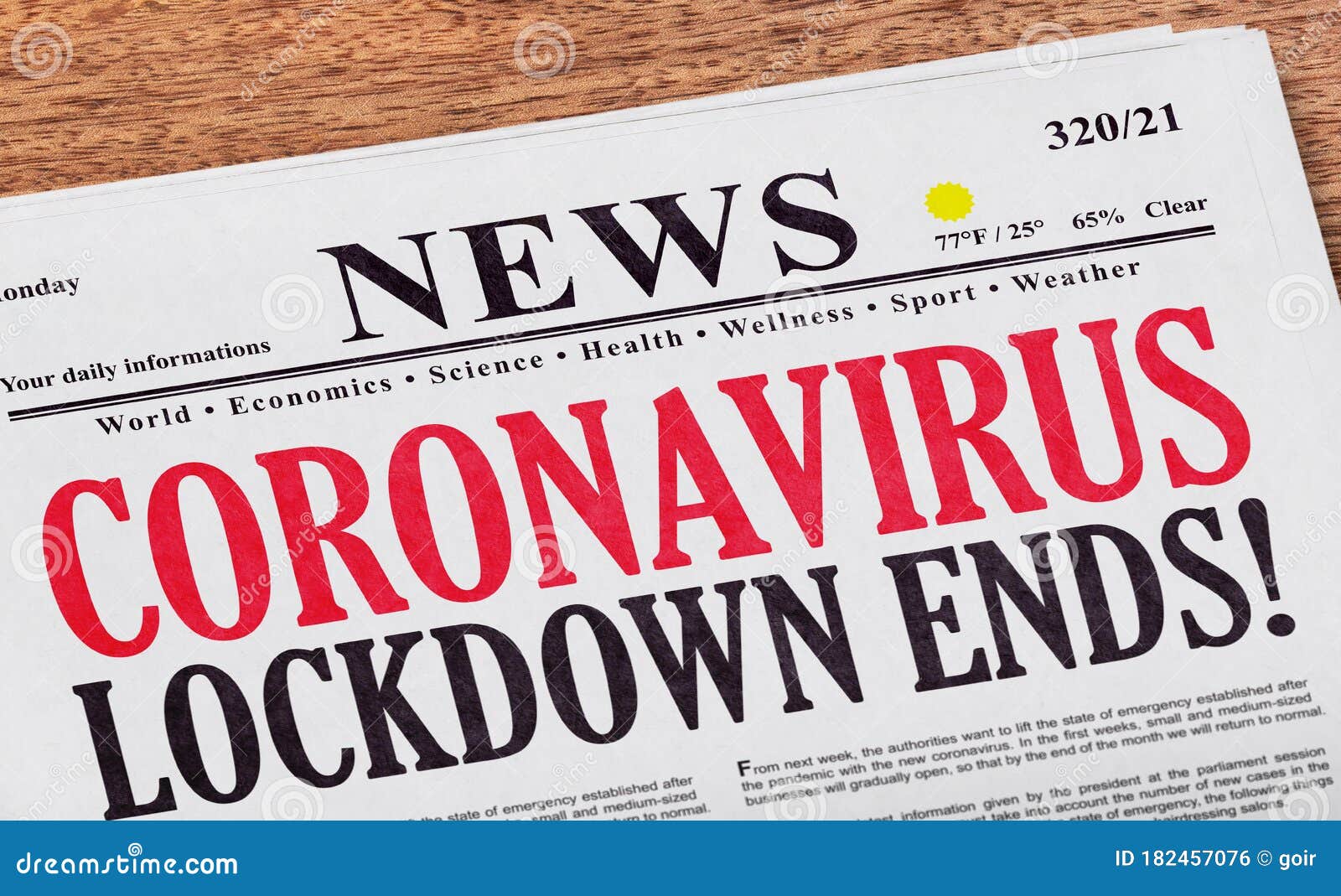 Covid-19 lockdown ends stock photo. Image of concept - 182457076