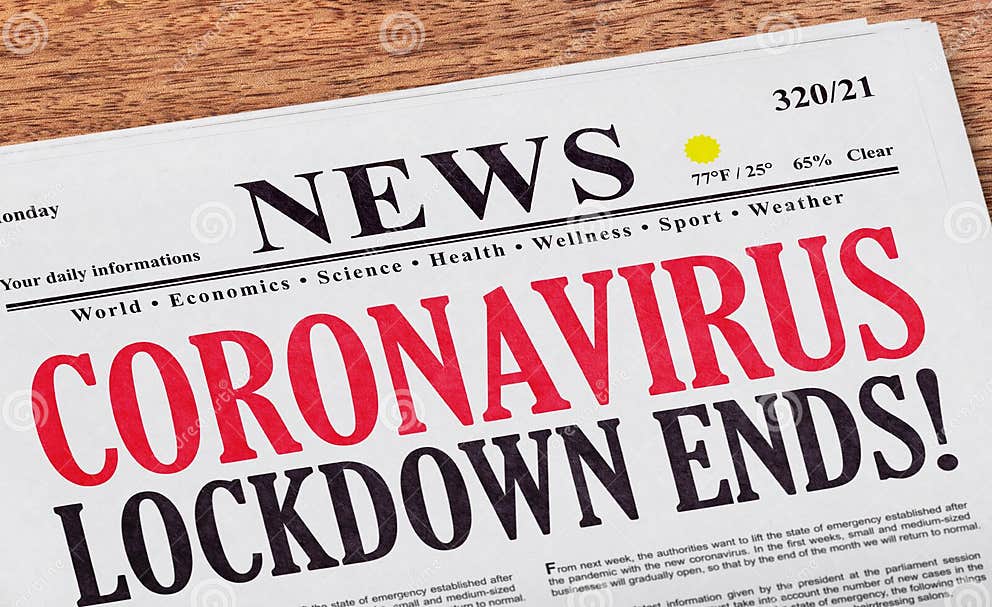 Covid-19 lockdown ends stock photo. Image of concept - 182457076