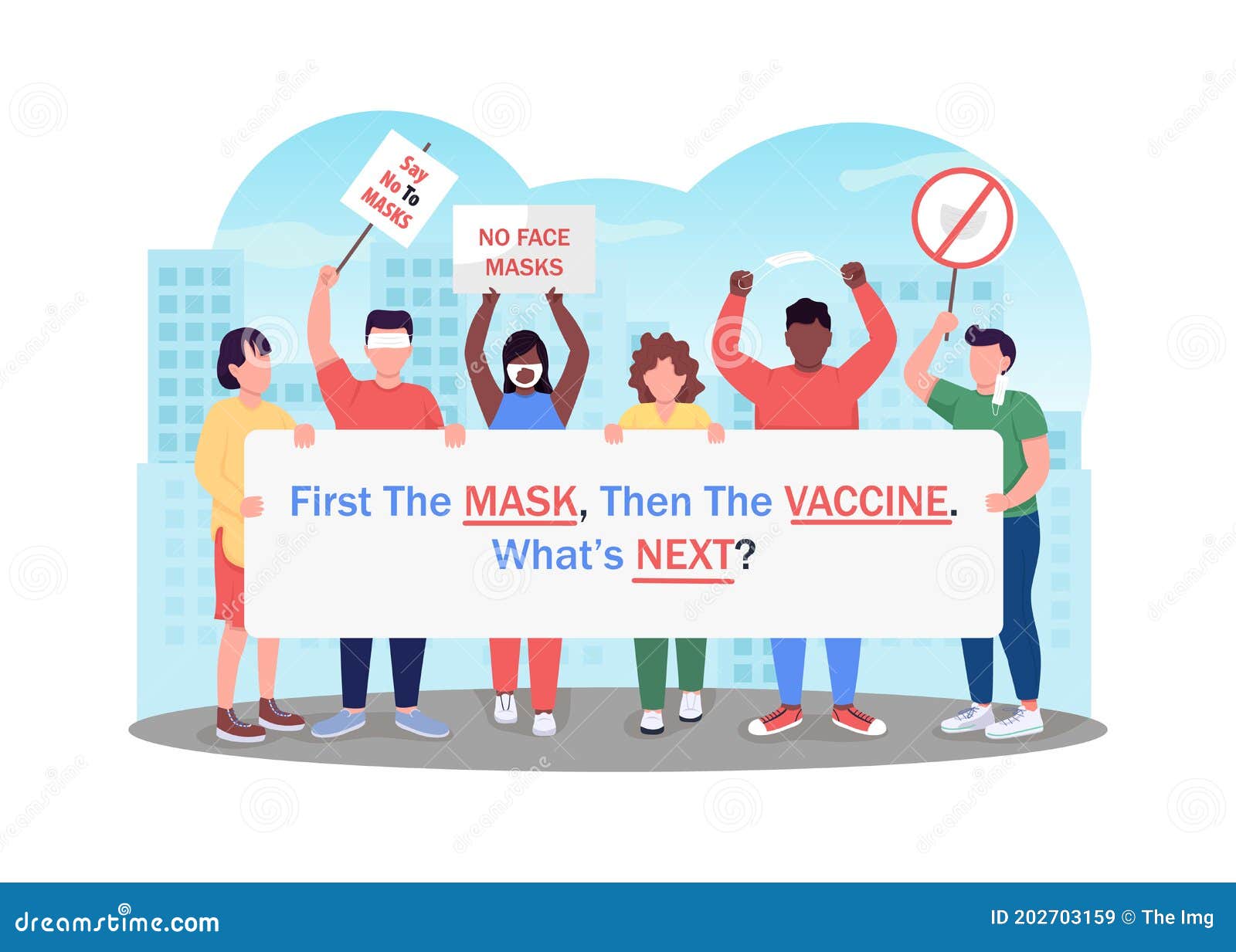 Covid-19 Lockdown Illustration On World Map Background. Royalty-Free ...