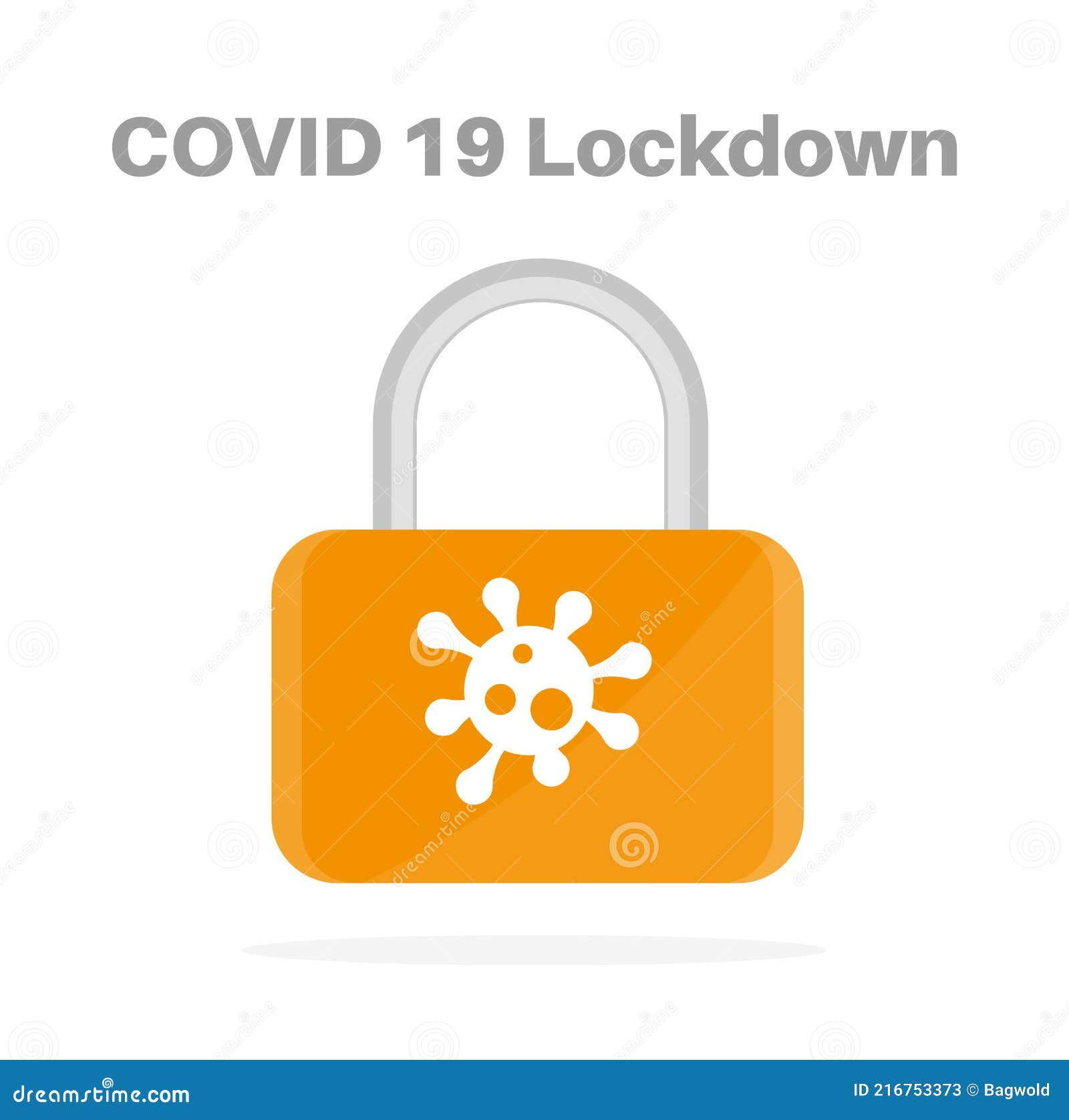 COVID 19 Lockdown Security Concept Padlock Vector Illustration on a ...