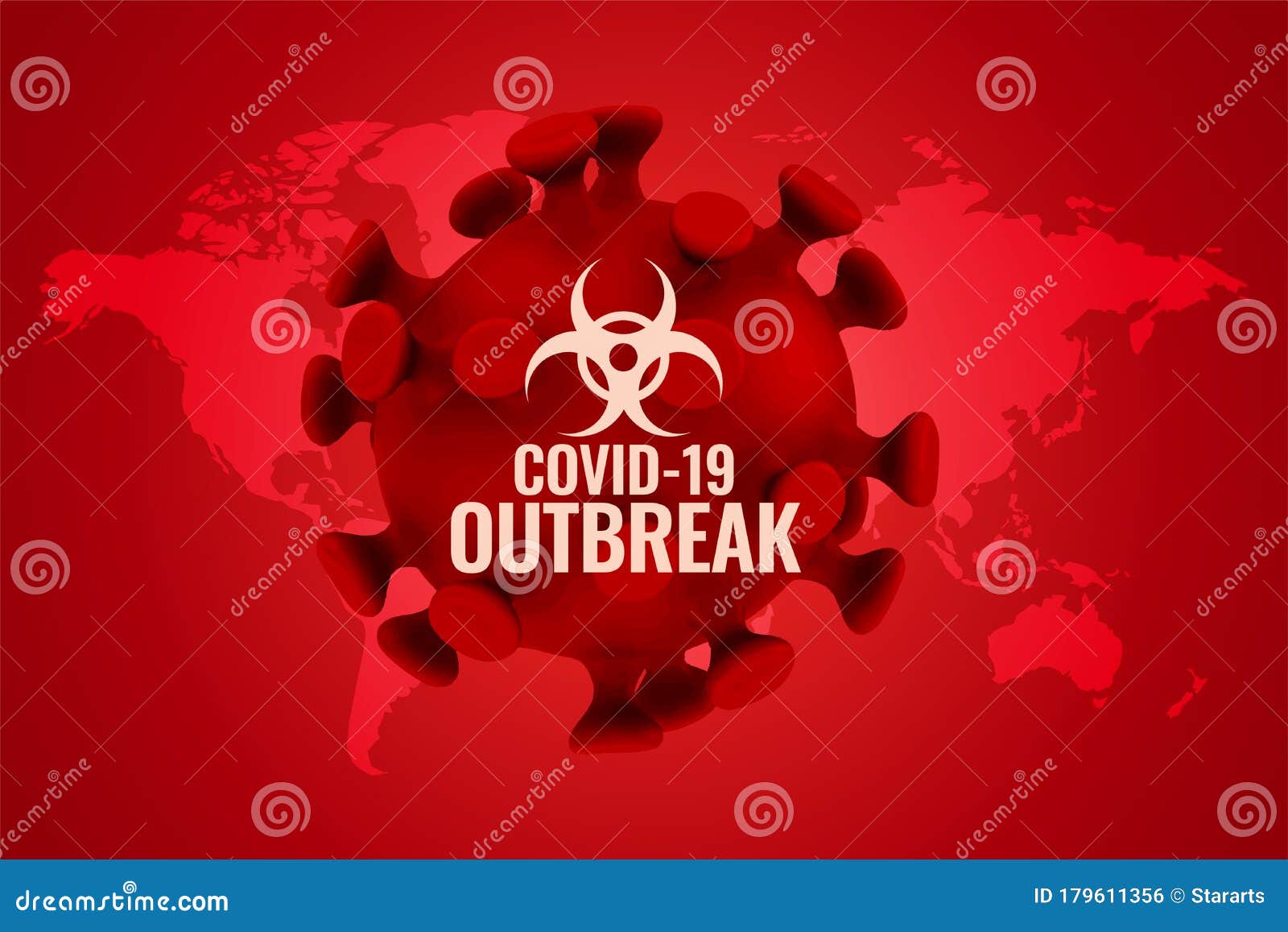 Covid19 Outbreak Background in Red Color Scheme Stock Vector ...