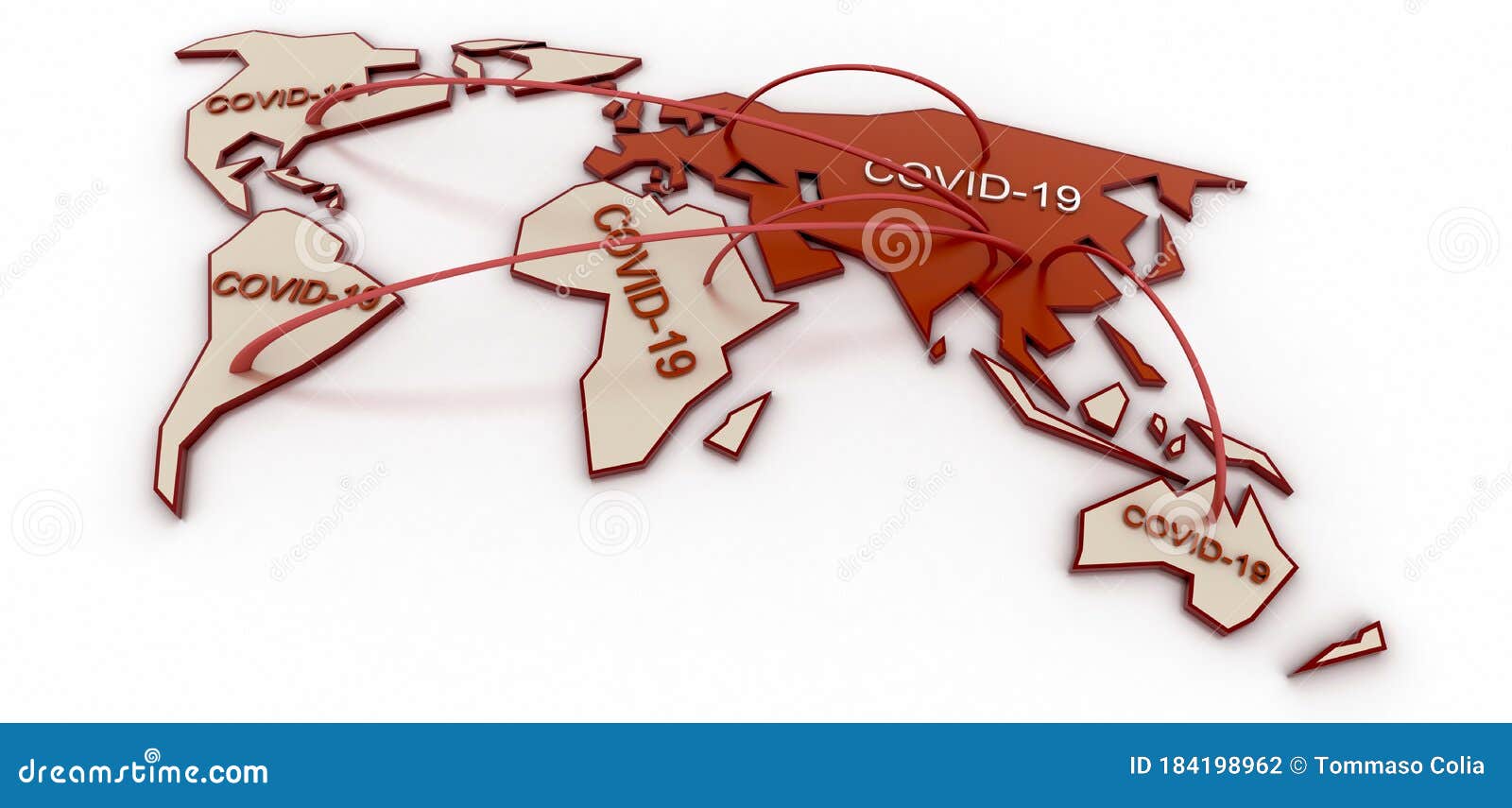 COVID-19 Pandemic Conceptual World Map Stock Illustration ...