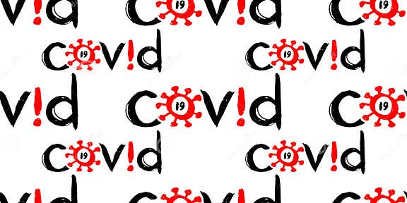 Covid Pandemic Logo Seamless Pattern Vector Stock Vector - Illustration ...