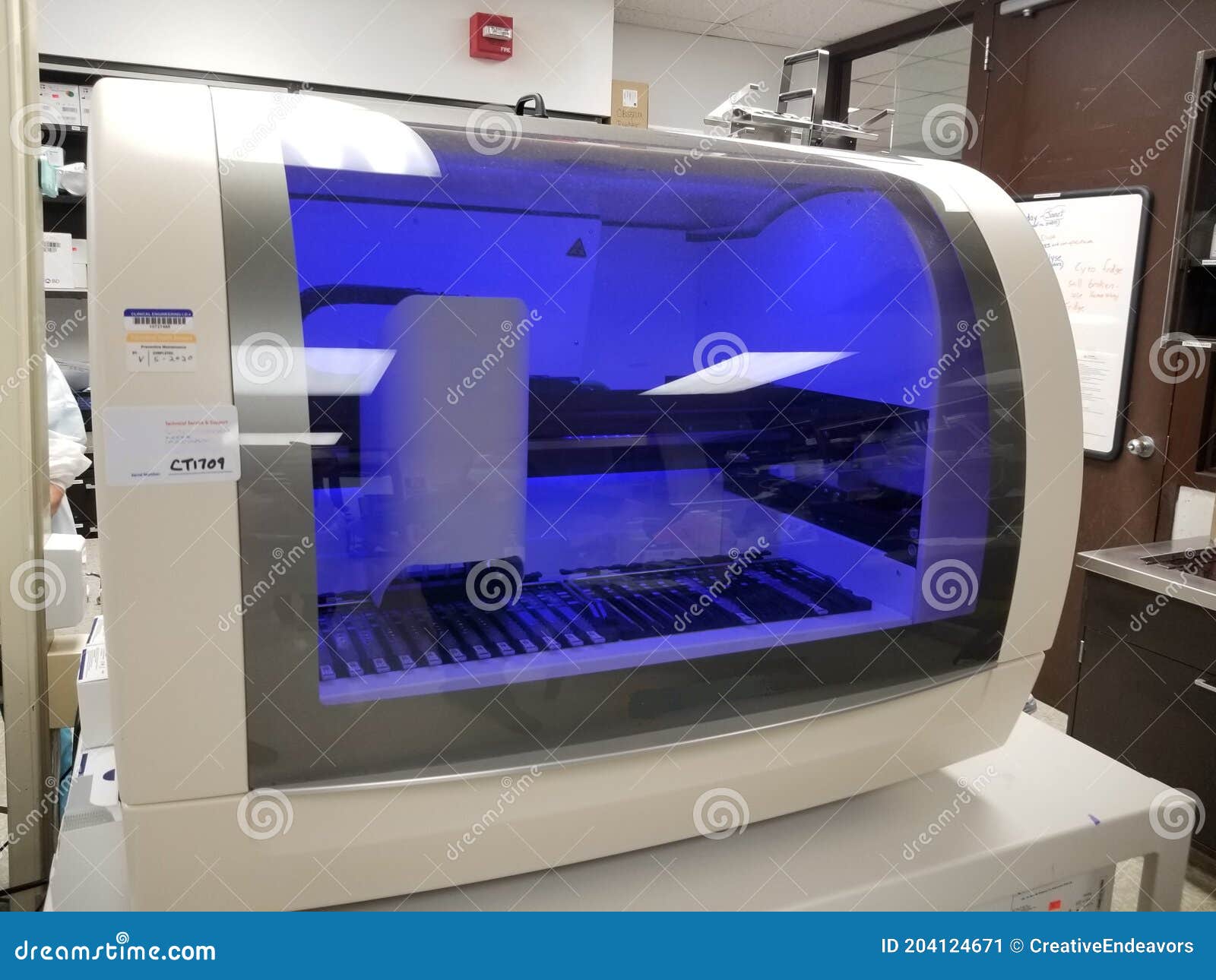 COVID-19 PCR Polymerase Chain Reaction Testing Machine Stock Image ...