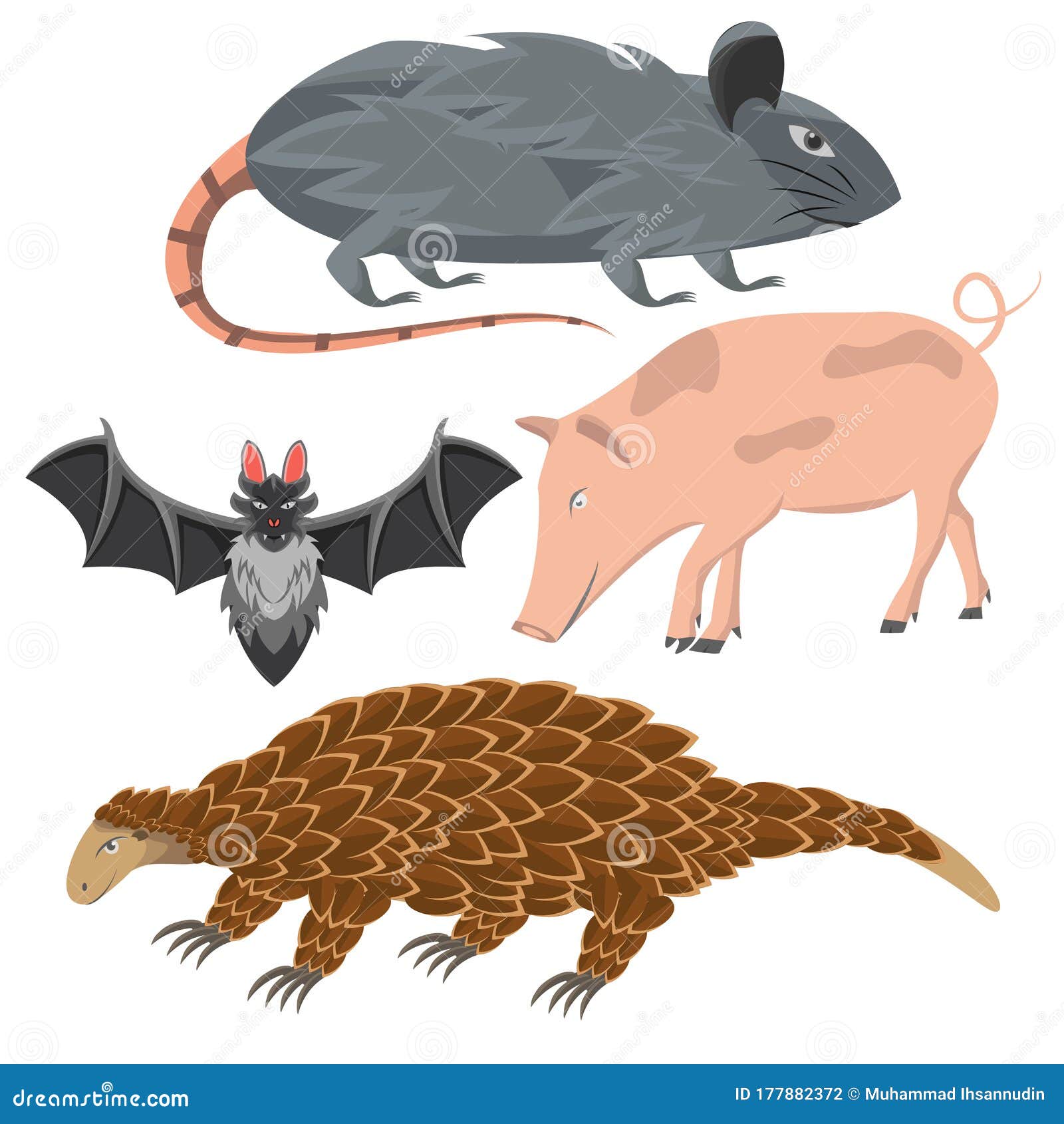 Vector Illustration of a Virus-spreading Bundle Animal Package, Can Be ...