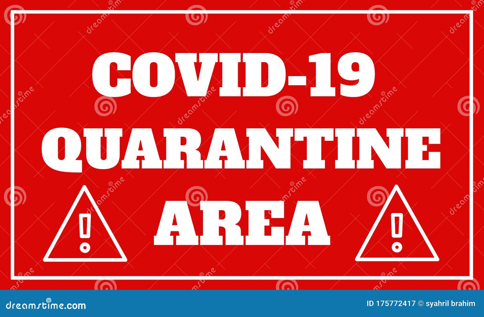 Covid-19 Quarantine Area Illustration on Red Background. Stock ...