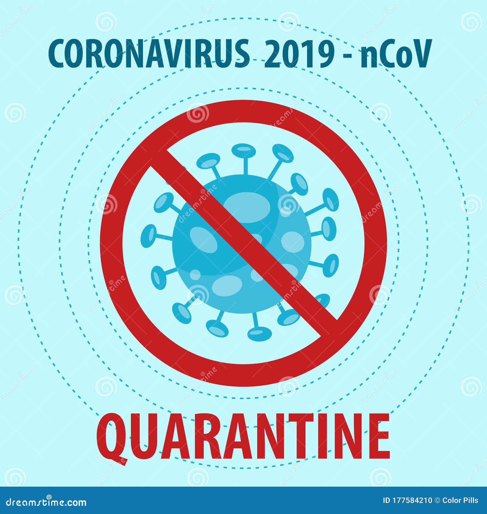 Covid-19 quarantine sign stock illustration. Illustration of fever ...