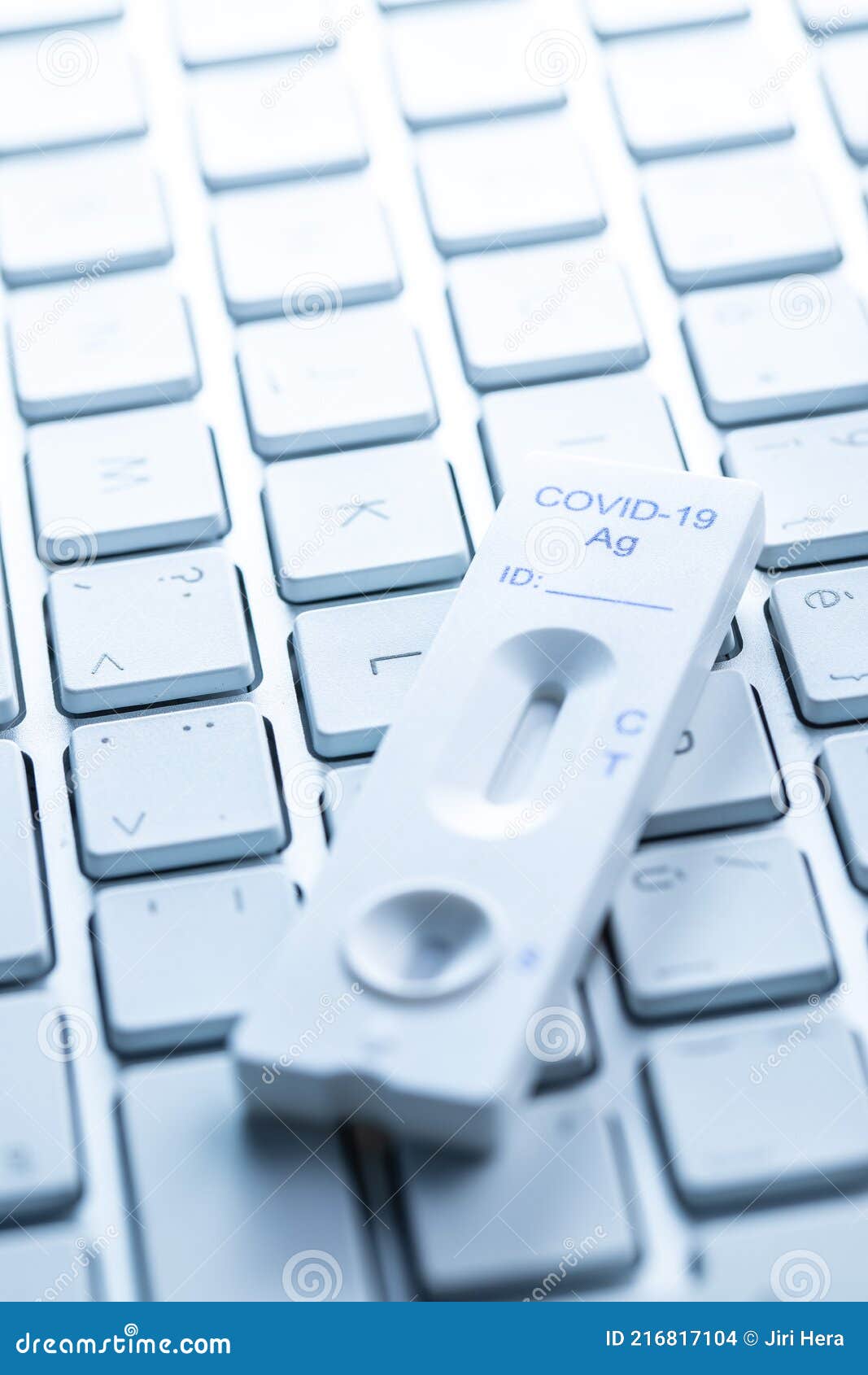 Covid-19 Rapid Antigen Test. Rapid Antibodies Test Kit and Computer ...