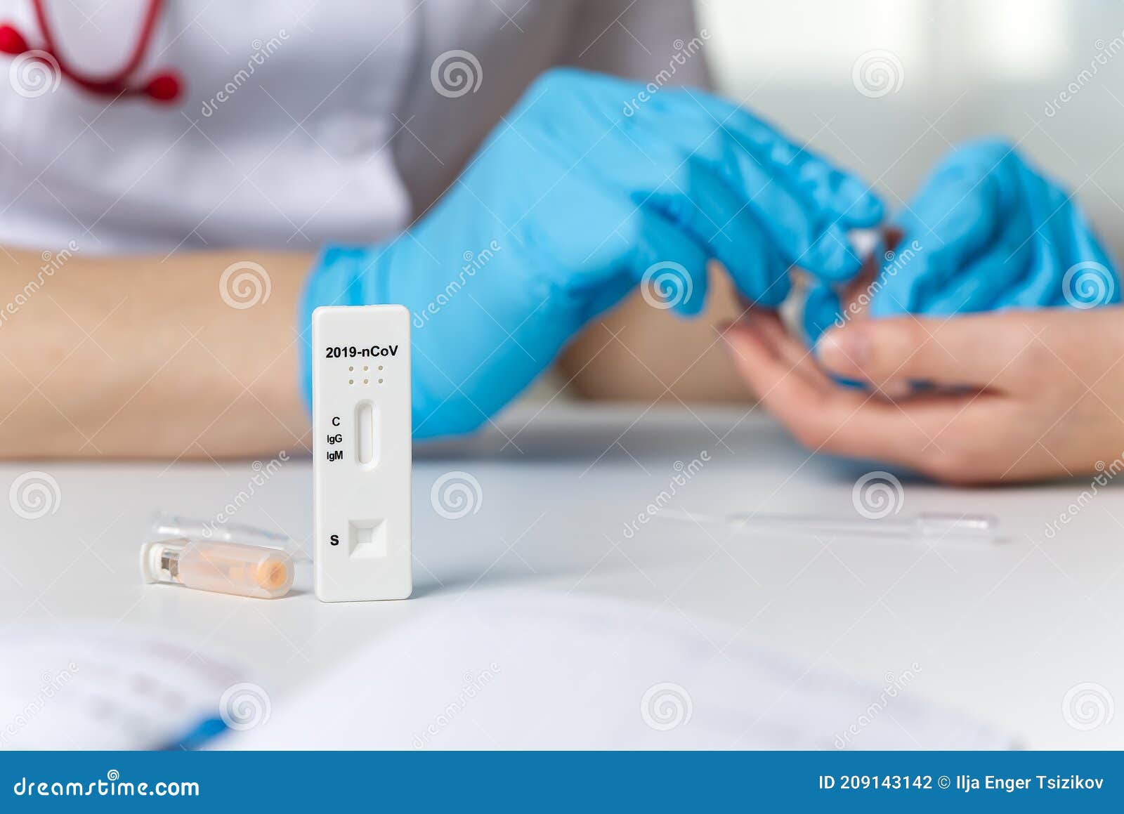 Covid-19 Rapid Test. Testing Patient Using Rapid Test Device for COVID ...