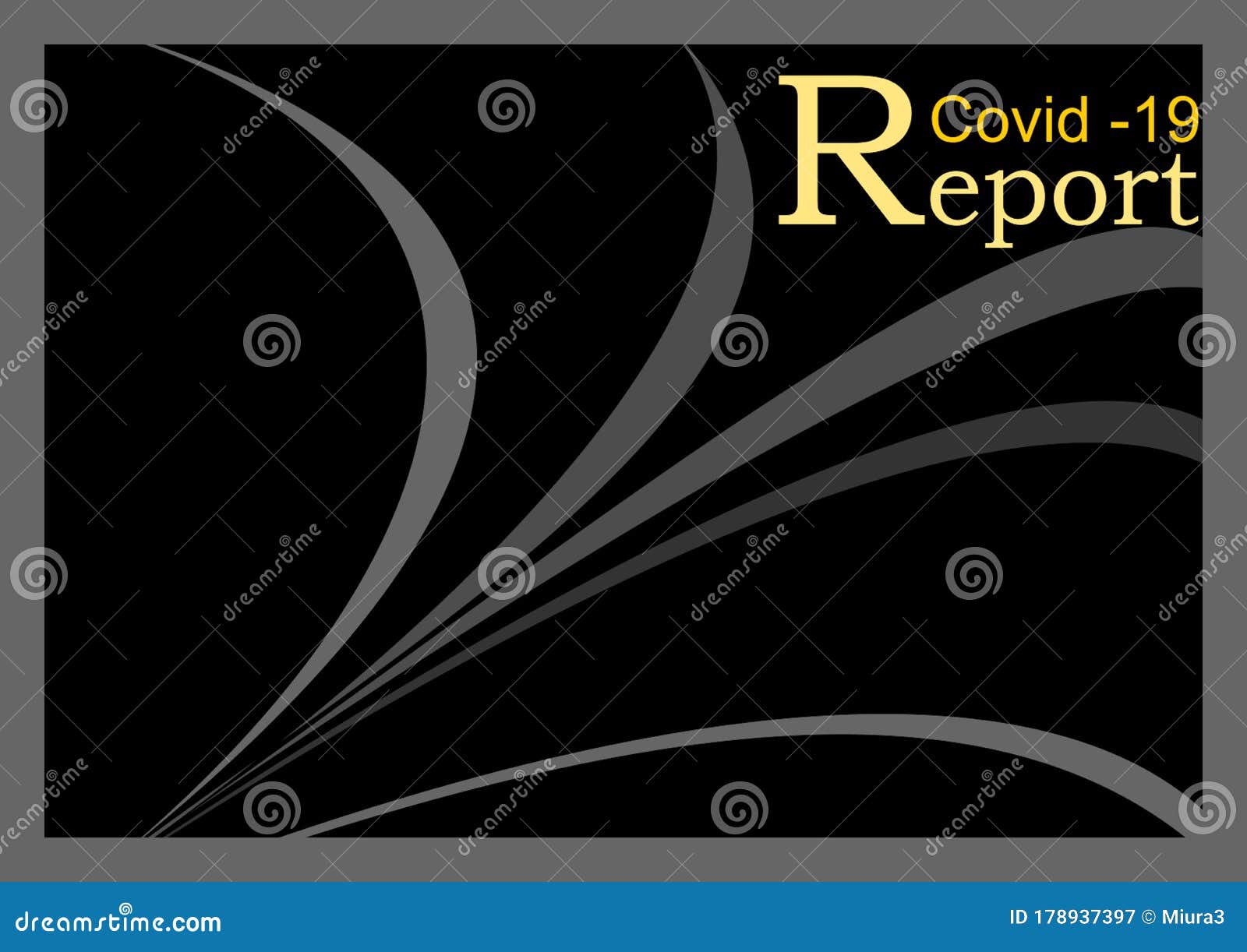 Covid-19 Report Grey Cover Graphics Size A3 Stock Illustration ...
