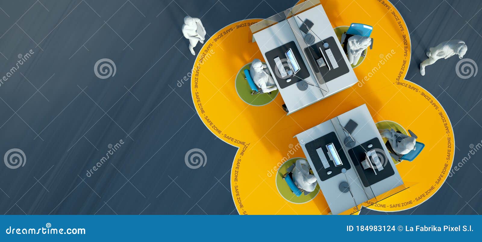 Covid safe office design stock illustration. Illustration of barrier ...